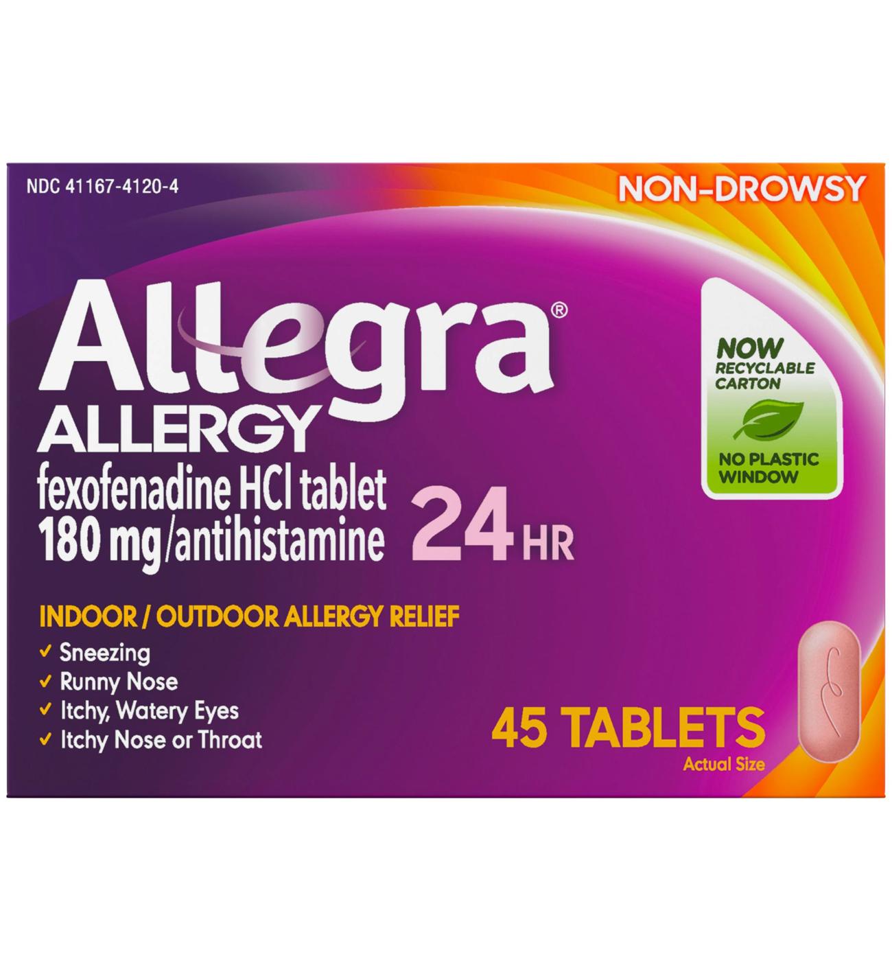 Allegra Adult 24 Hr Allergy Non-Drowsy Antihistamine Tablets - Shop ...