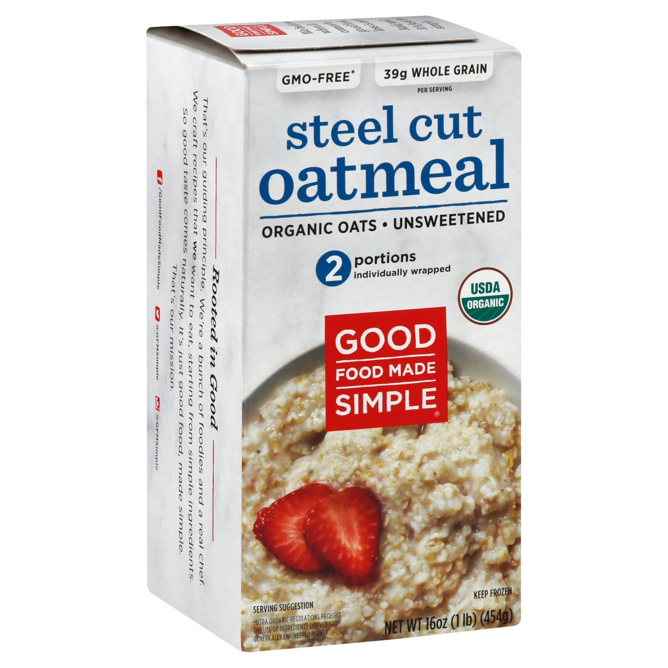 Good Food Made Simple Original Unsweetened Oatmeal - Shop Oatmeal & Hot ...
