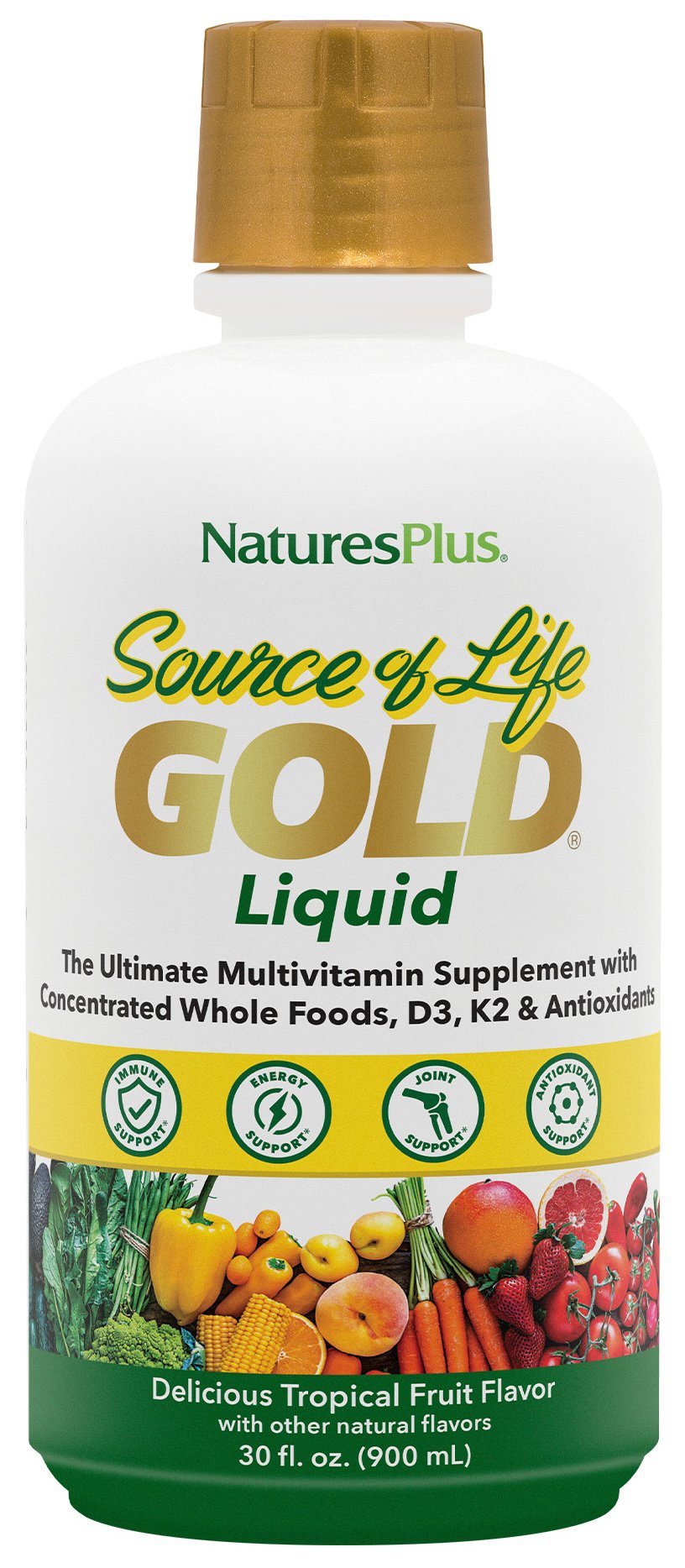 NaturesPlus Source of Life Gold Multivitamin Liquid - Tropical Fruit ...