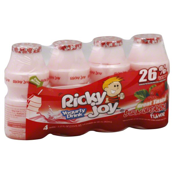 Ricky Joy Strawberry Yogurty Drink 4 PK - Shop Yogurt at H-E-B