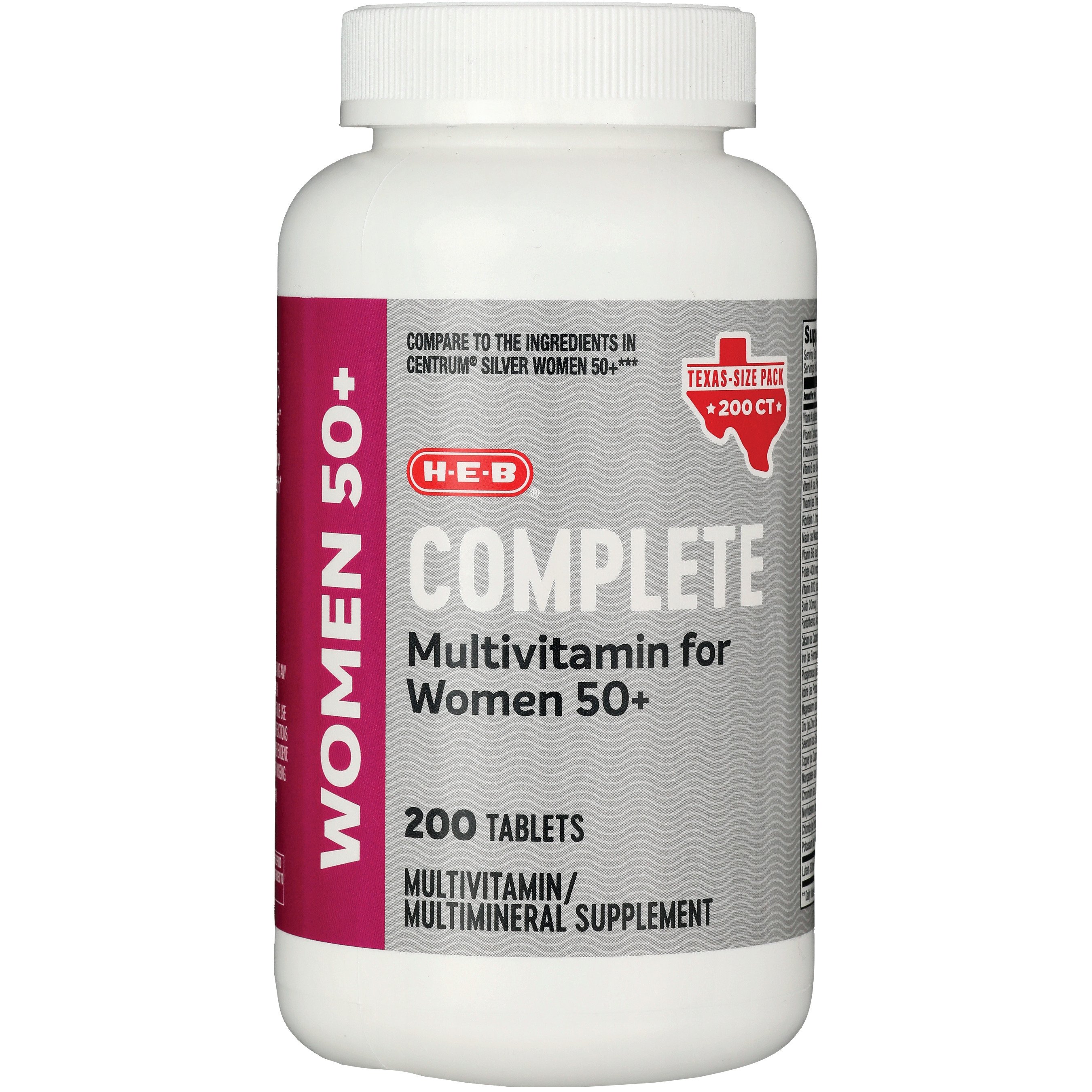 H-E-B Women 50+ Complete Multivitamin Tablets - Texas-Size Pack - Shop ...