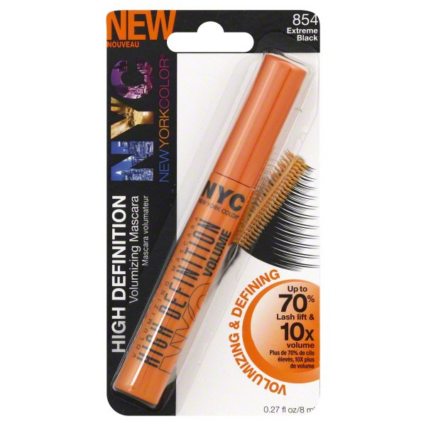 NYC High Definition Extreme Black Volumizing Mascara - Shop Mascara at ...
