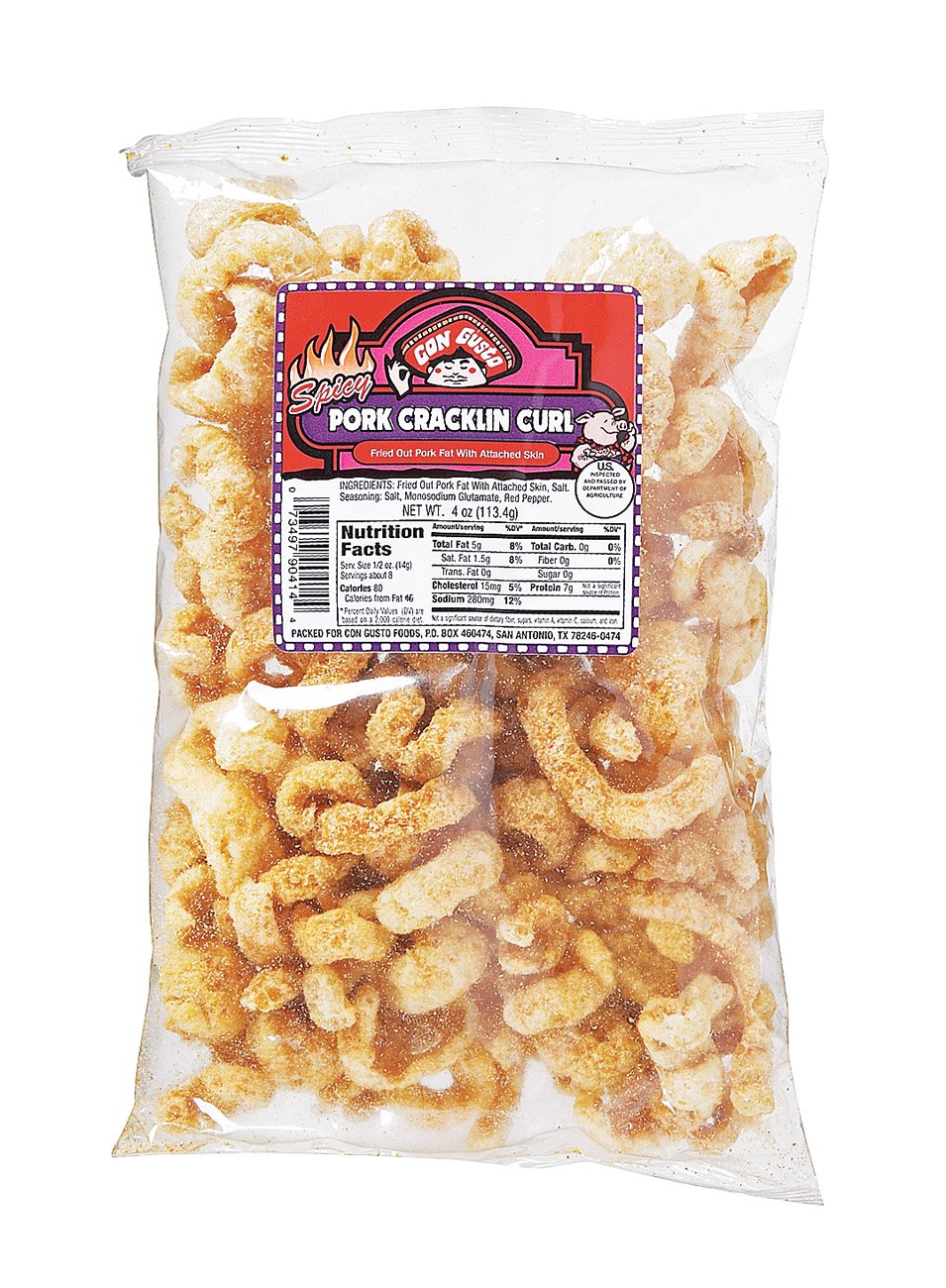 Con Gusto Hot & Spicy Pork Cracklin Curl - Shop Chips at H-E-B