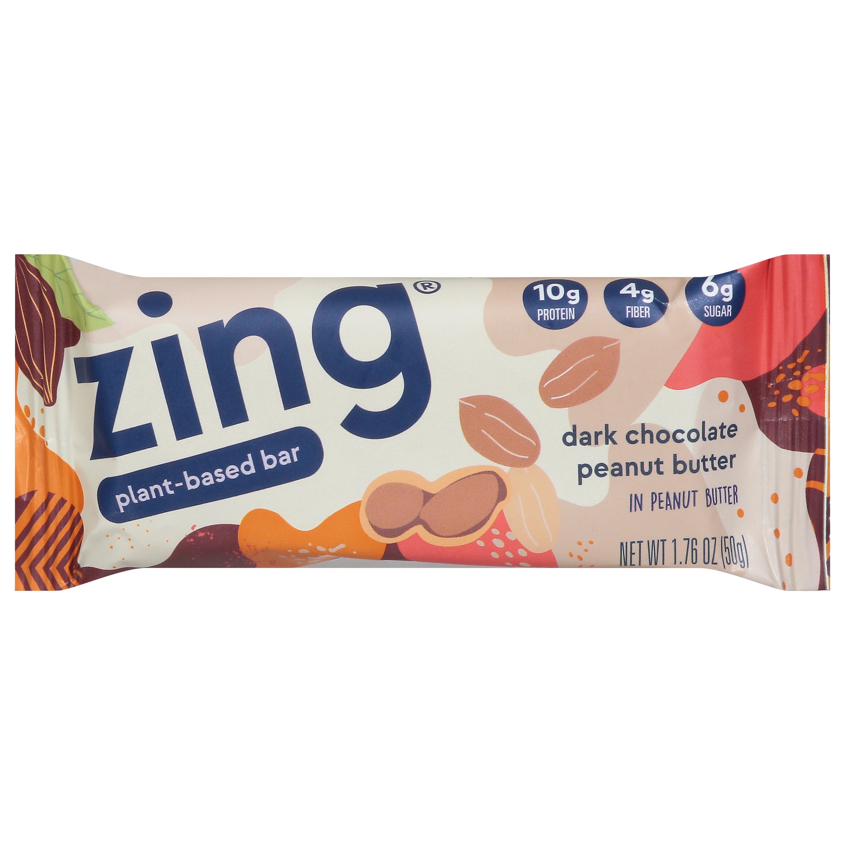 Zing Dark Chocolate Peanut Butter Plant-Based Bar - Shop Granola ...