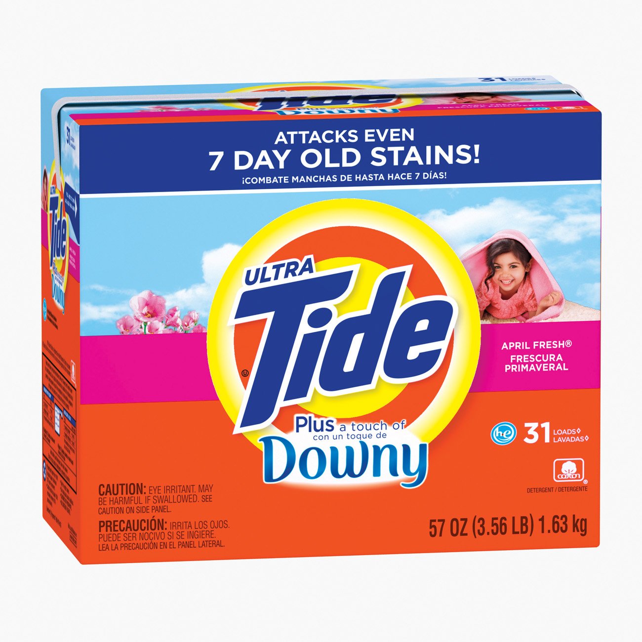 Tide April Fresh High Efficiency With Touch Of Downy Powder Detergent ...