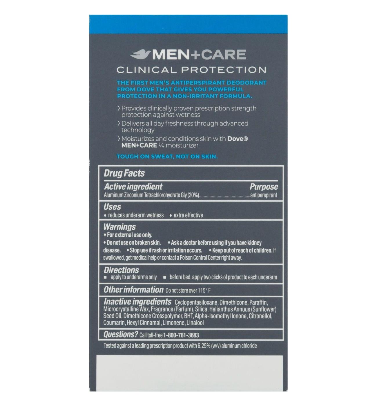 Dove Men+Care Ultimate Clinical Protection Antiperspirant Deodorant ...