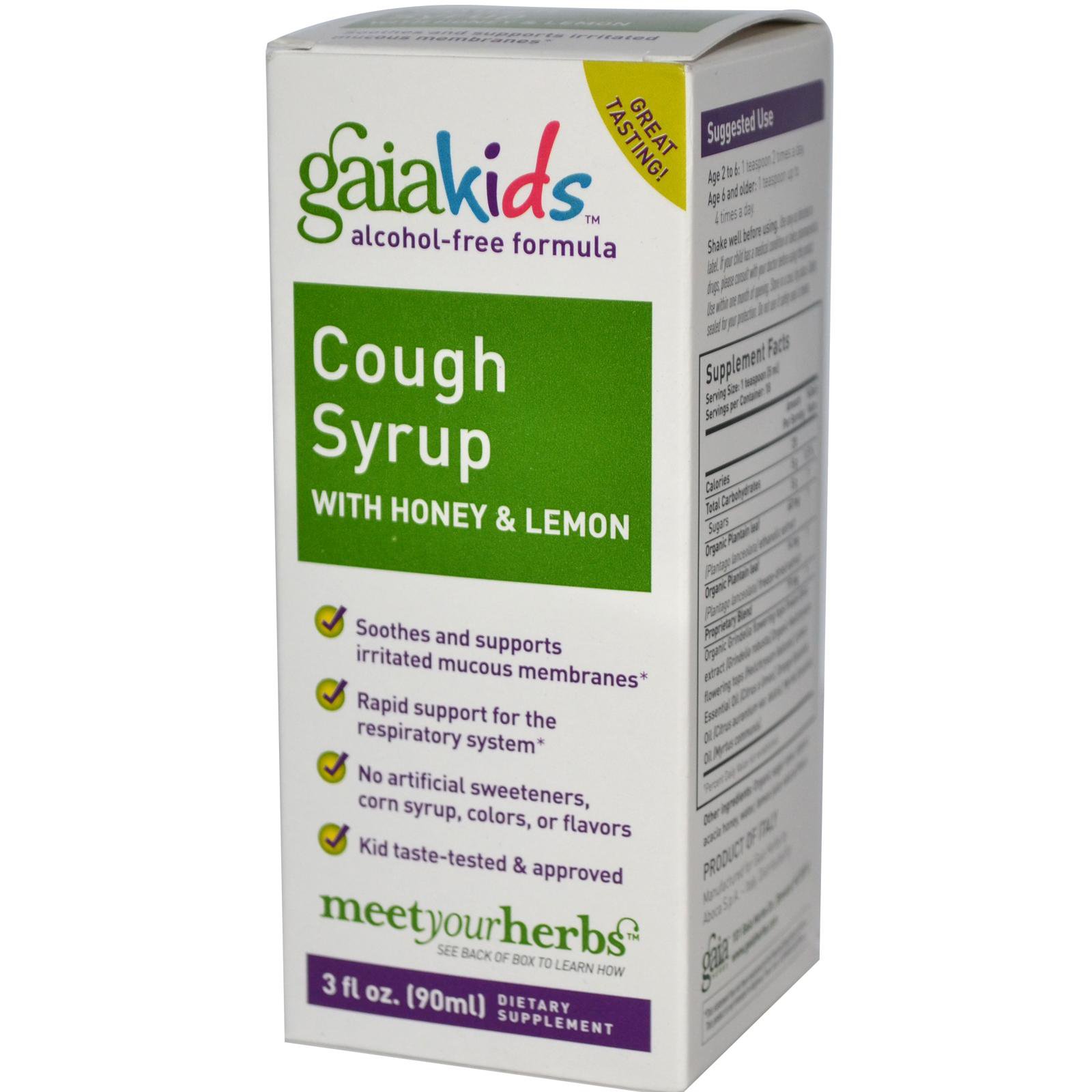 Gaia Herbs GaiaKids Cough Syrup with Honey & Lemon - Shop Cough, cold & flu at H-E-B