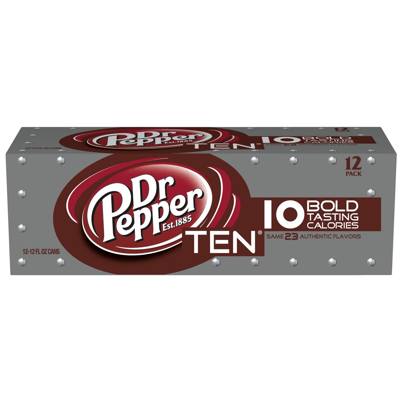 Dr Pepper TEN Soda 12 oz Cans - Shop Soda at H-E-B