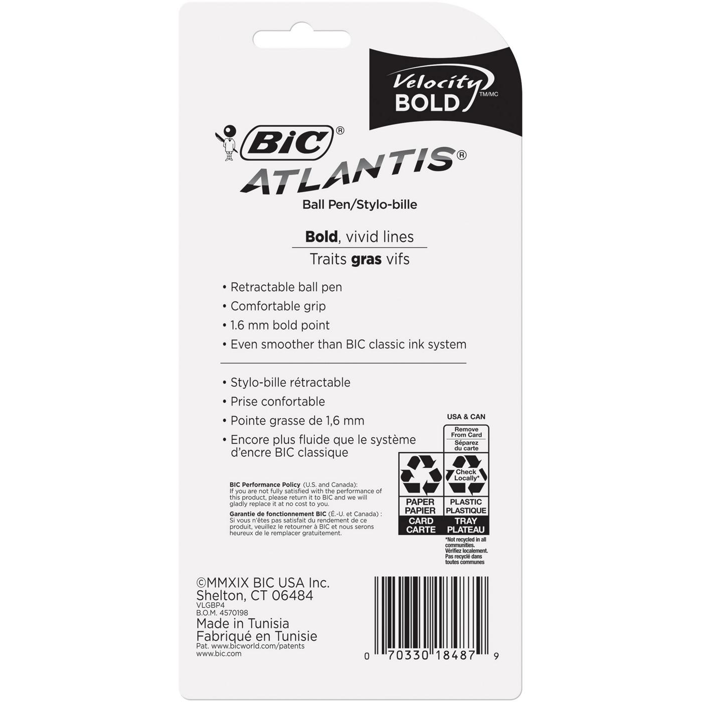 BIC Atlantis Velocity Bold Retractable Ball Pens - Black Ink - Shop ...