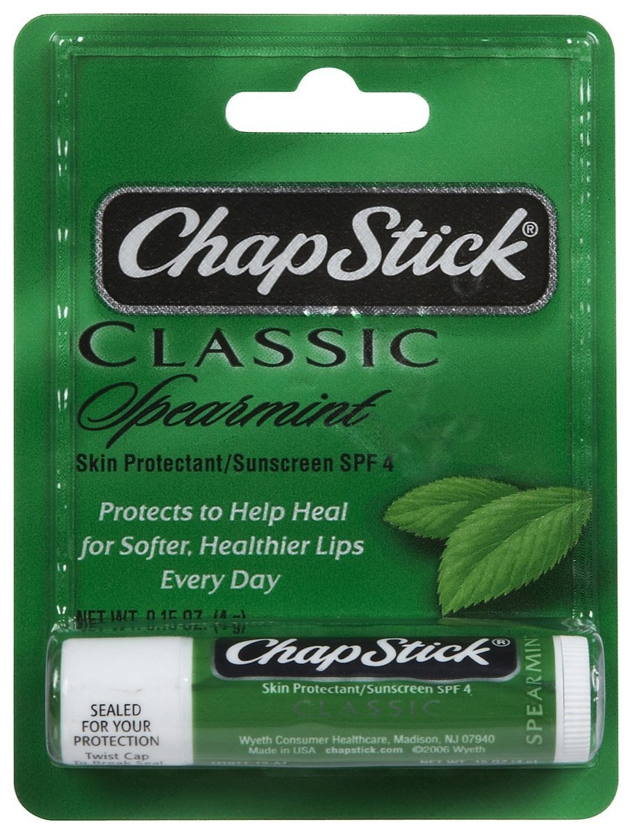 ChapStick Classic Spearmint Skin Protectant/Sunscreen SPF 4 Lip Balm ...