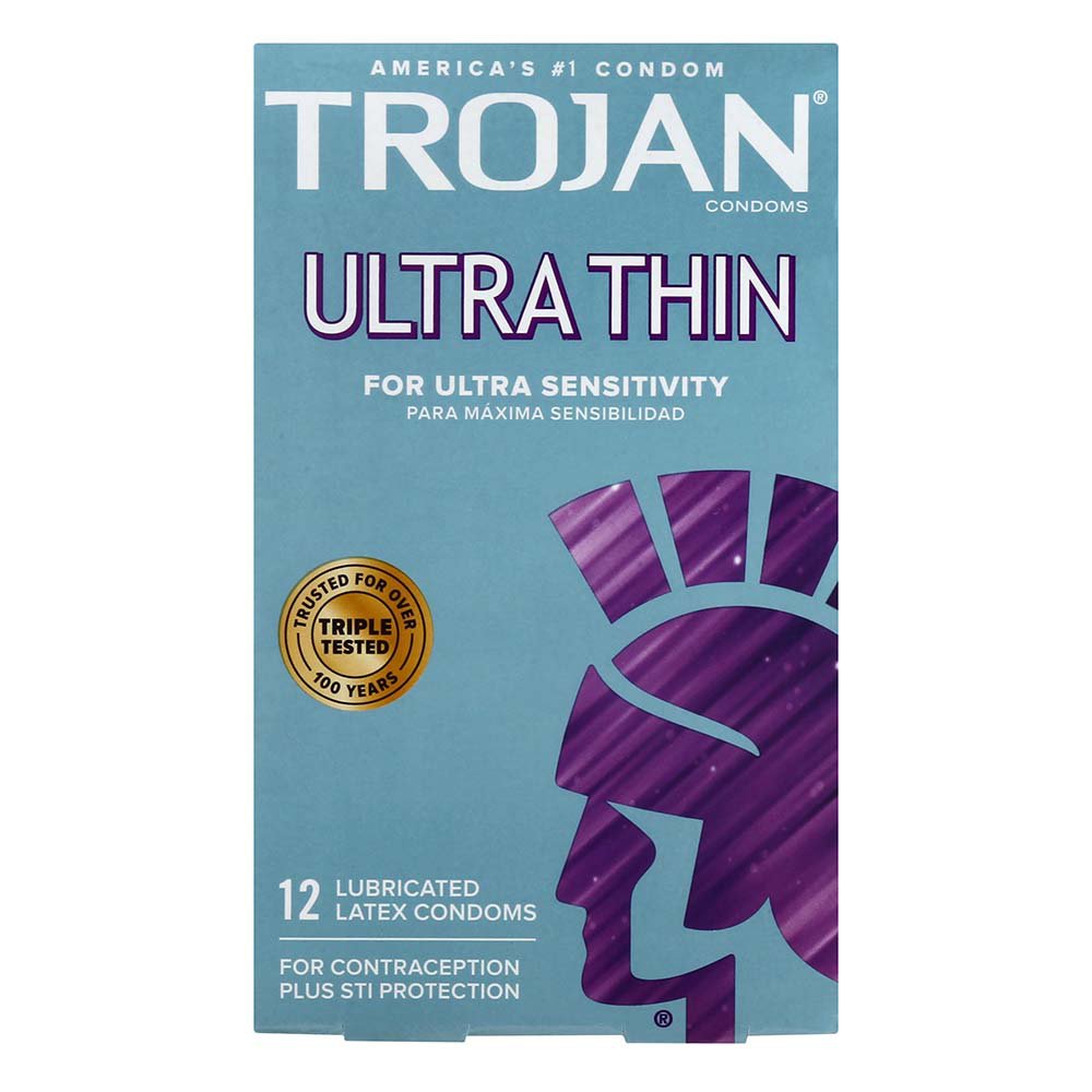 Trojan Ultra Thin Lubricated Condoms Shop Condoms And Contraception At H E B