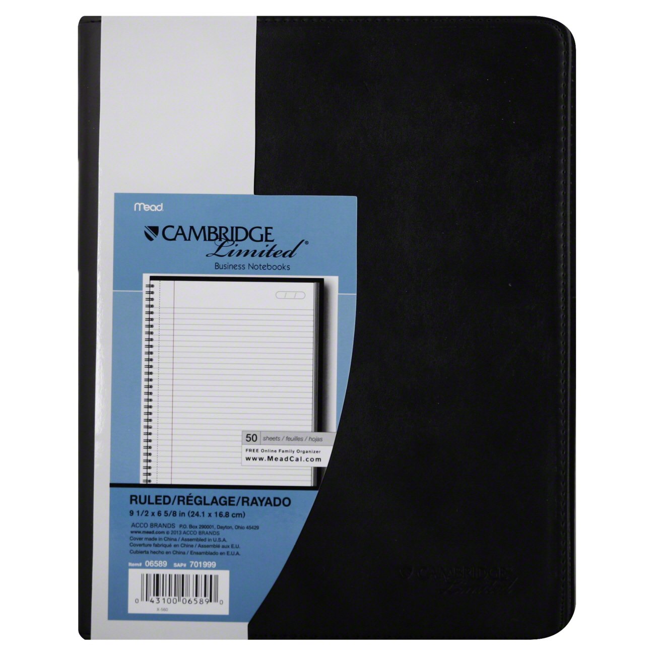 Cambridge Refillable Black Notebook Cover, Notebook Included - Shop ...