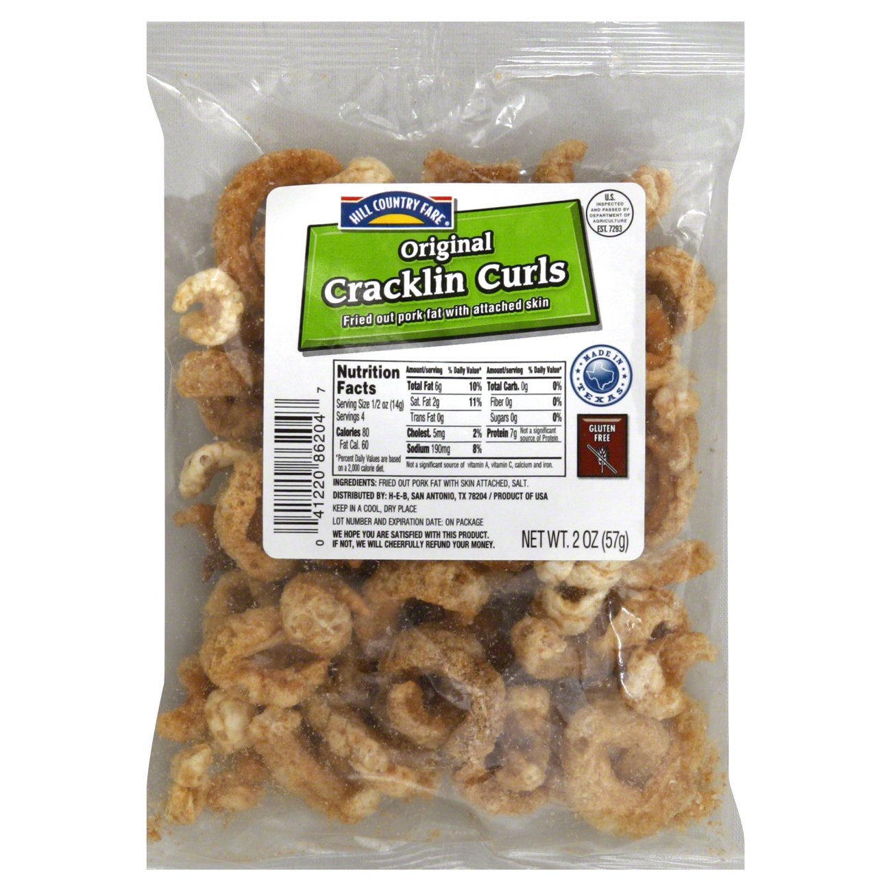 Hill Country Fare Original Cracklin Curls - Shop Chips at H-E-B