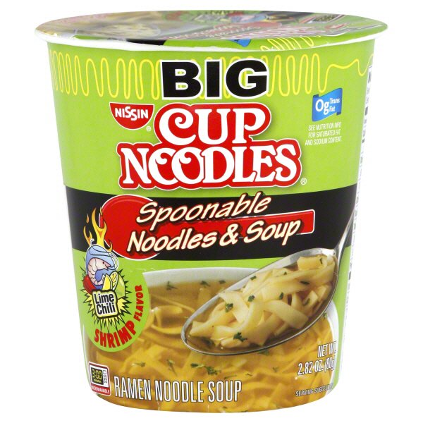 Nissin Big Cup Noodles Spoonable Lime Chili Shrimp Flavor Ramen Noodle ...