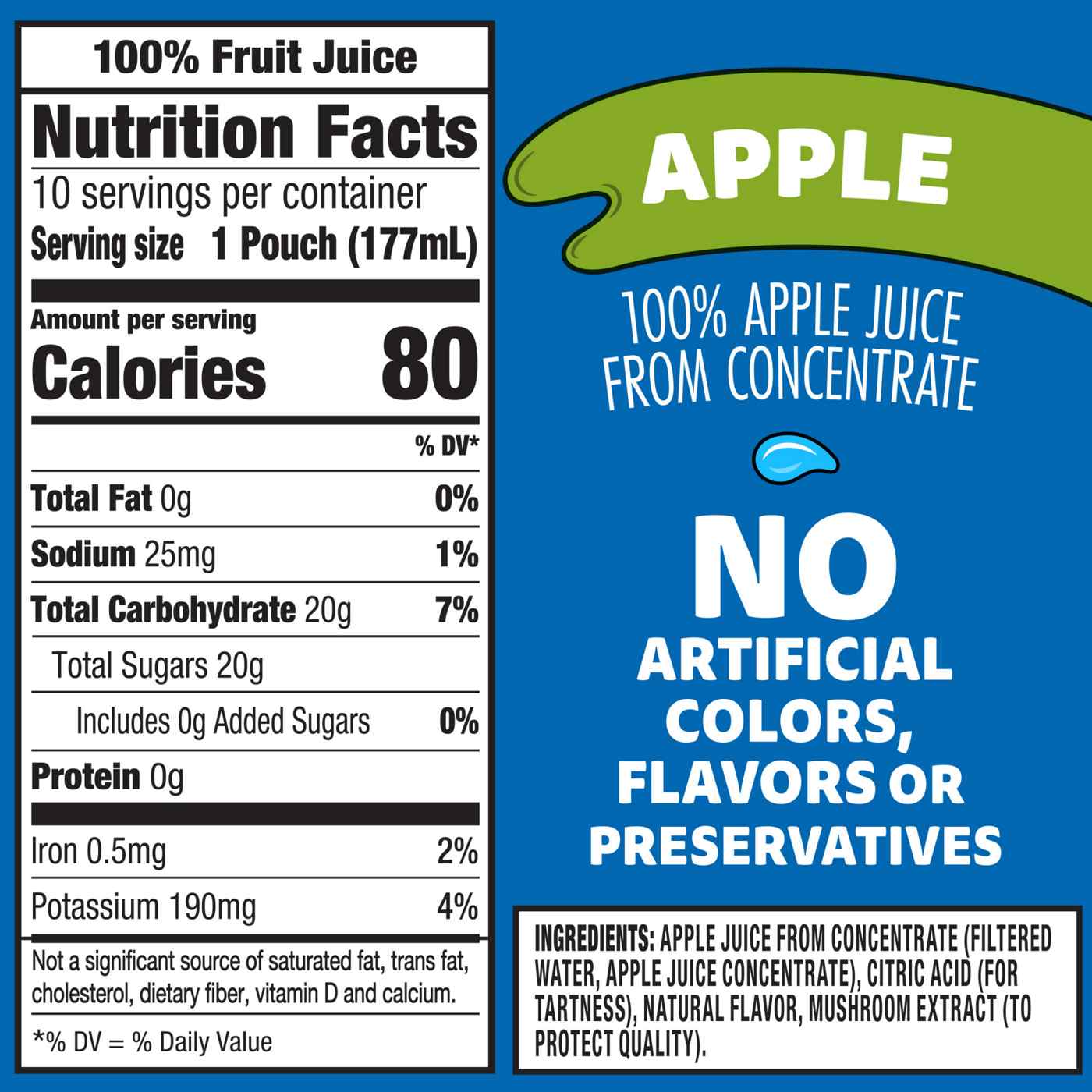 Capri Sun 100% Juice Apple Juice 10 pk Pouches - Shop Juice at H-E-B