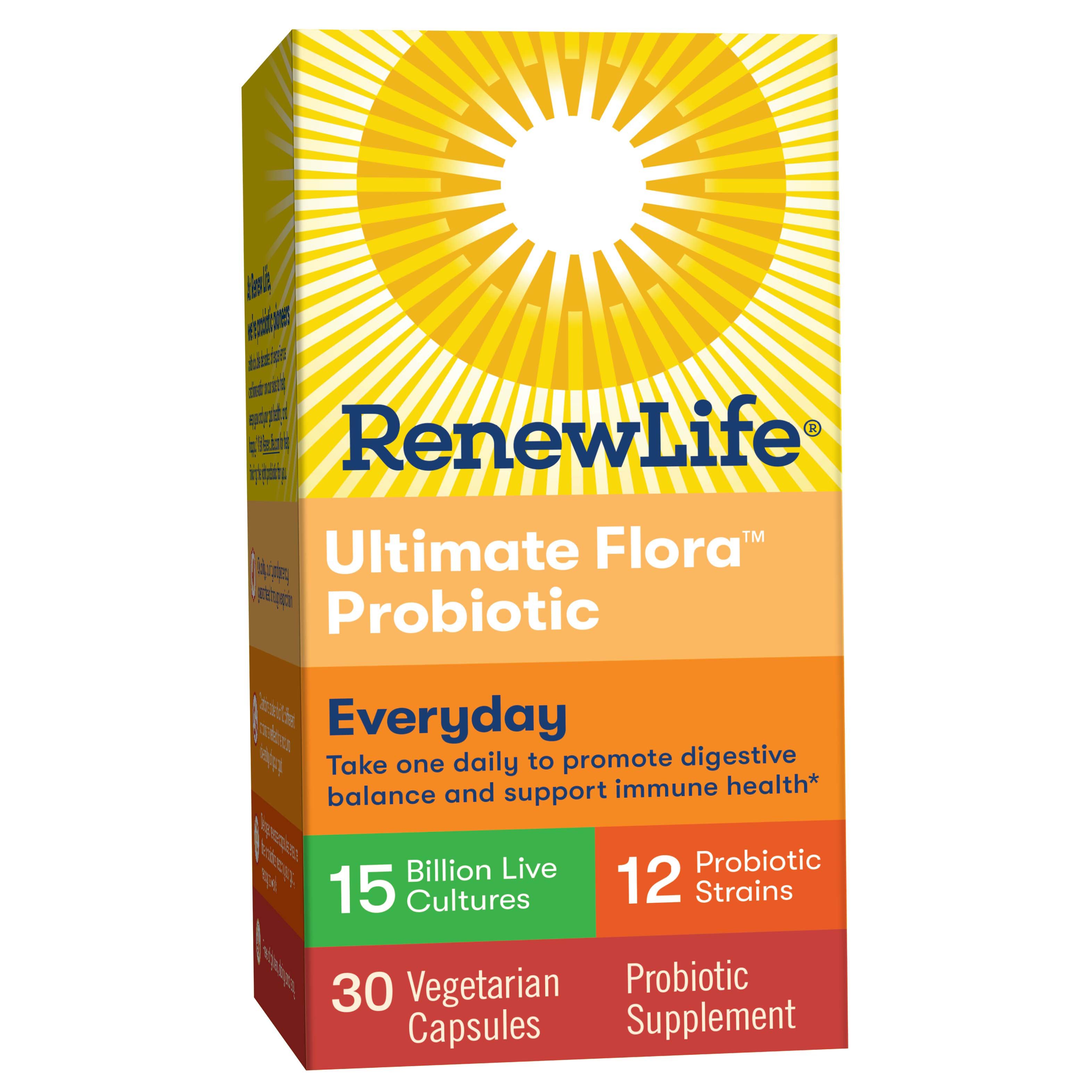 Renew Life Ultimate Flora Everyday Probiotic Vegetarian Capsules - Shop ...