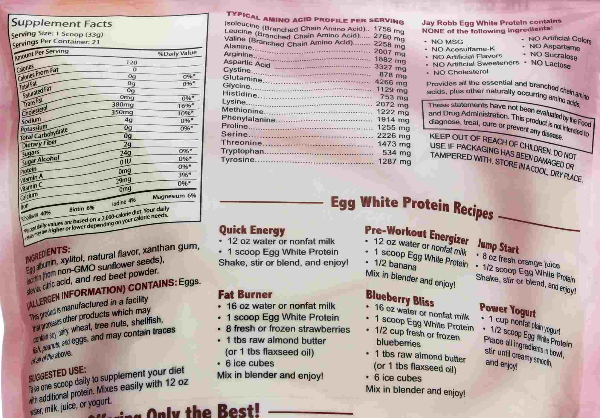 Jay Robb 25g Egg White Protein Powder - Strawberry - Shop Diet ...