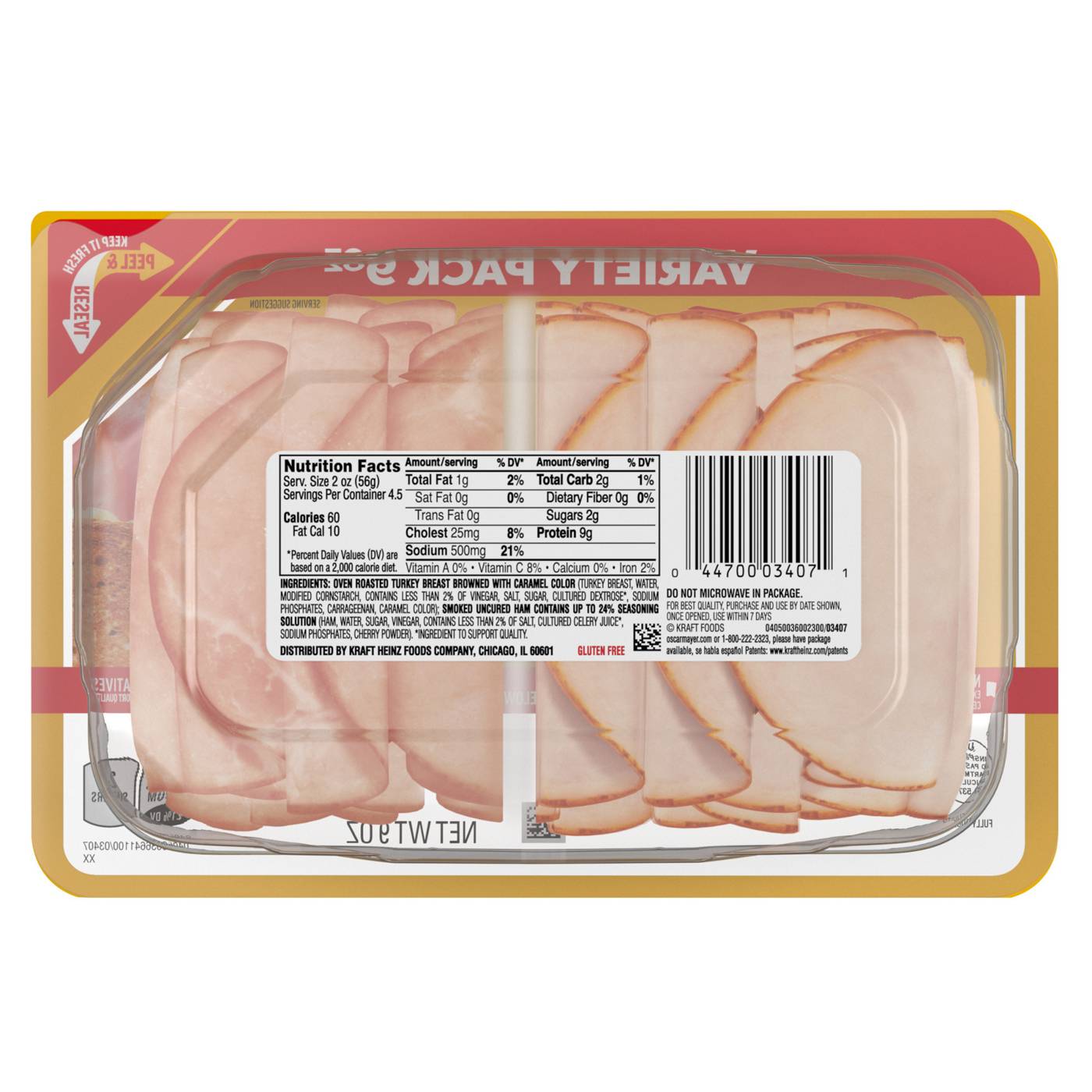 Oscar Mayer Deli Fresh Oven Roasted Turkey Breast & Smoked Ham Combo ...