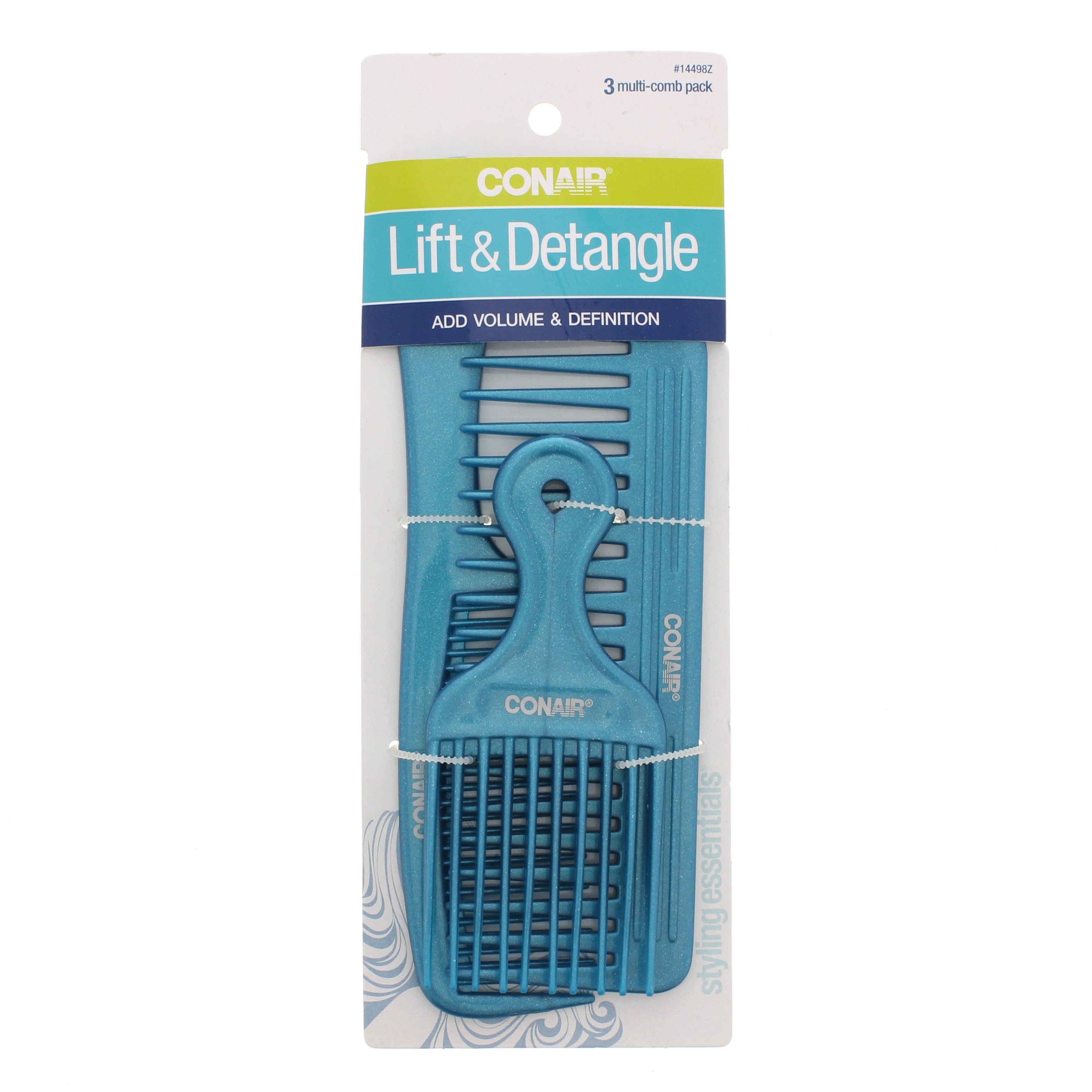 Conair Styling Essentials Lift & Detangle Comb Set - Colors May Vary ...