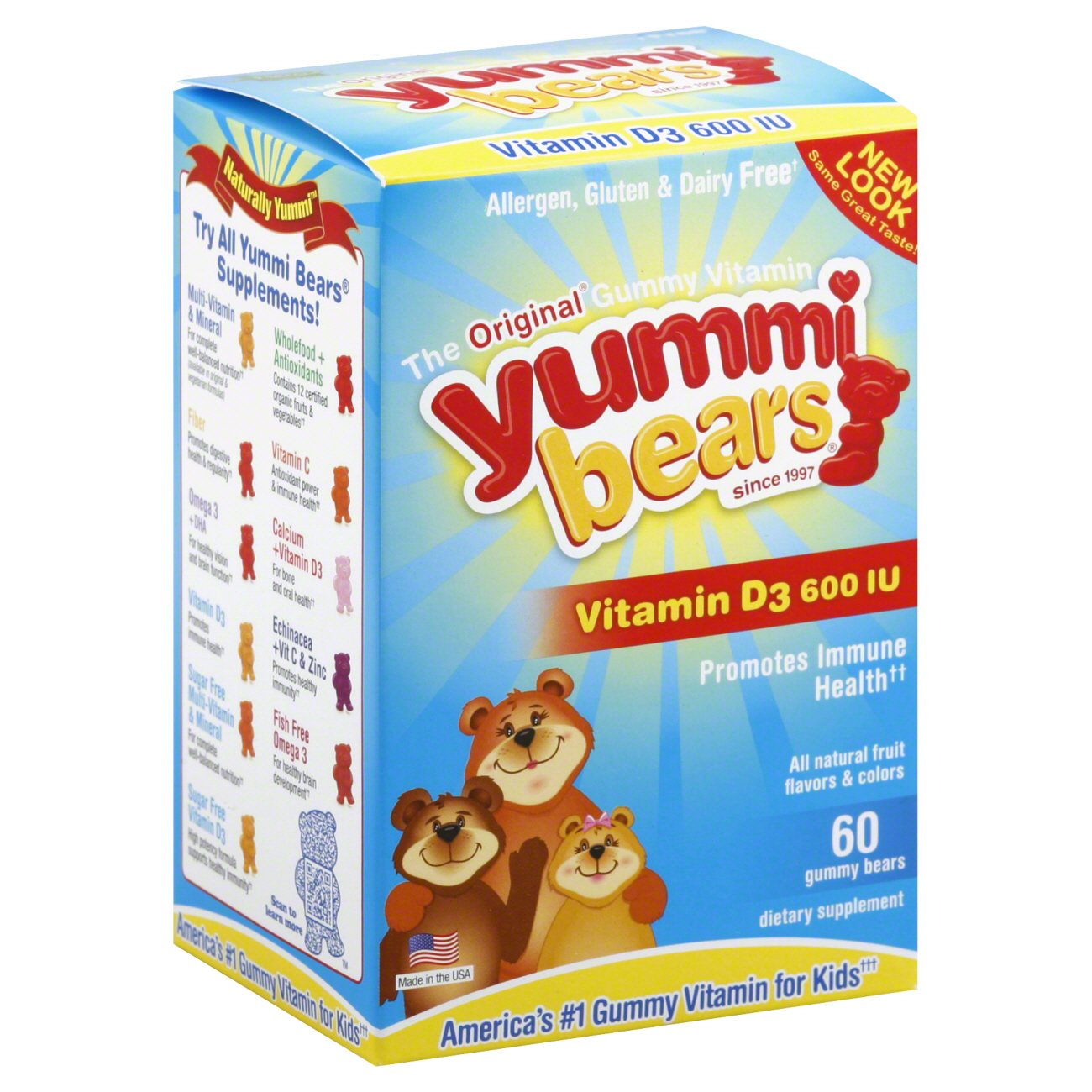 Yummi Bears Vitamin D3 600 IU Original Gummy Bears - Shop Vitamins A-Z ...
