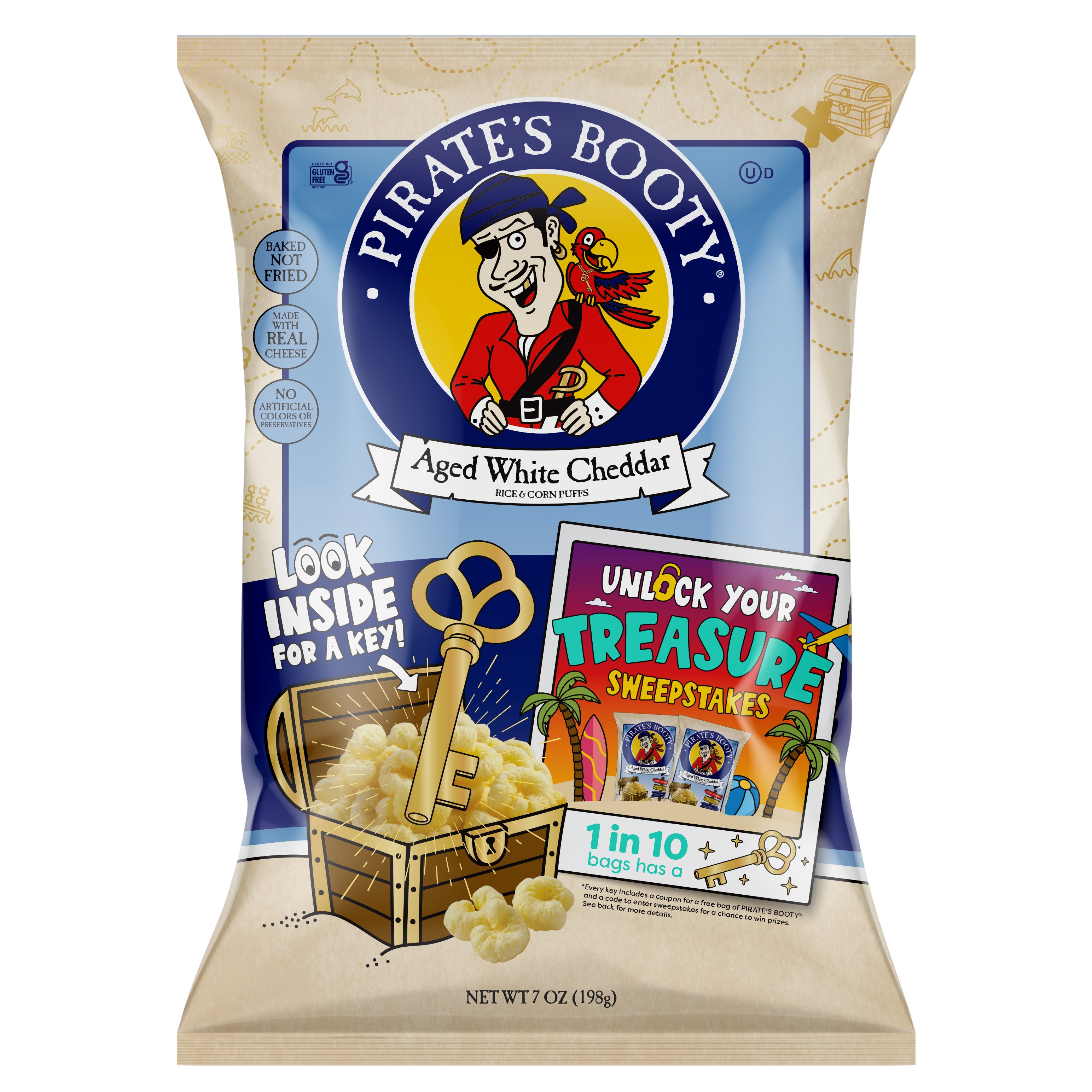 Pirate's Booty Aged White Cheddar Baked Rice and Corn Puffs - Shop ...