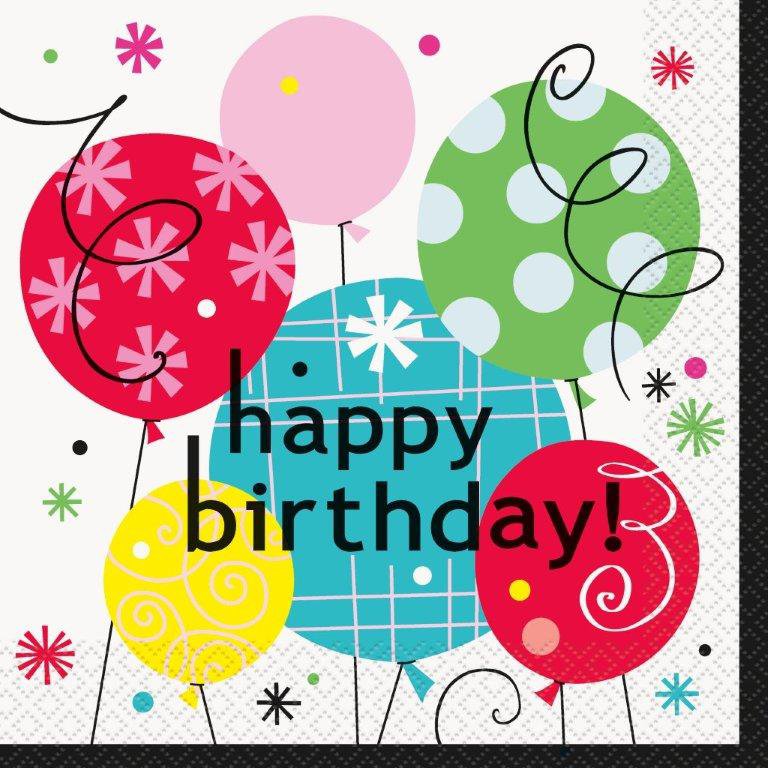 Unique Breezy Happy Birthday Lunch Napkins - Shop Disposable ...