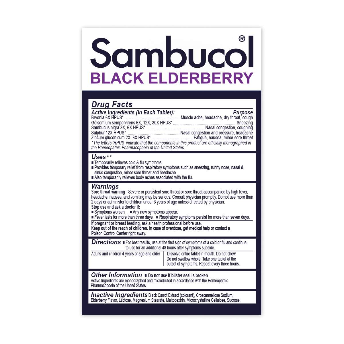 Sambucol Homeopathic Cold & Flu Relief Tablets - Shop Herbs ... Sambucol Homeopathic Cold & Flu Relief Tablets - Shop Herbs ...