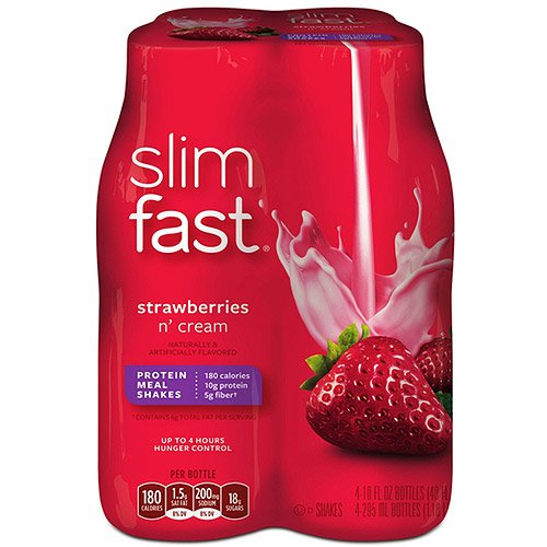 Slim-Fast Ready To Drink Strawberries N' Cream Shakes - Shop Diet ...