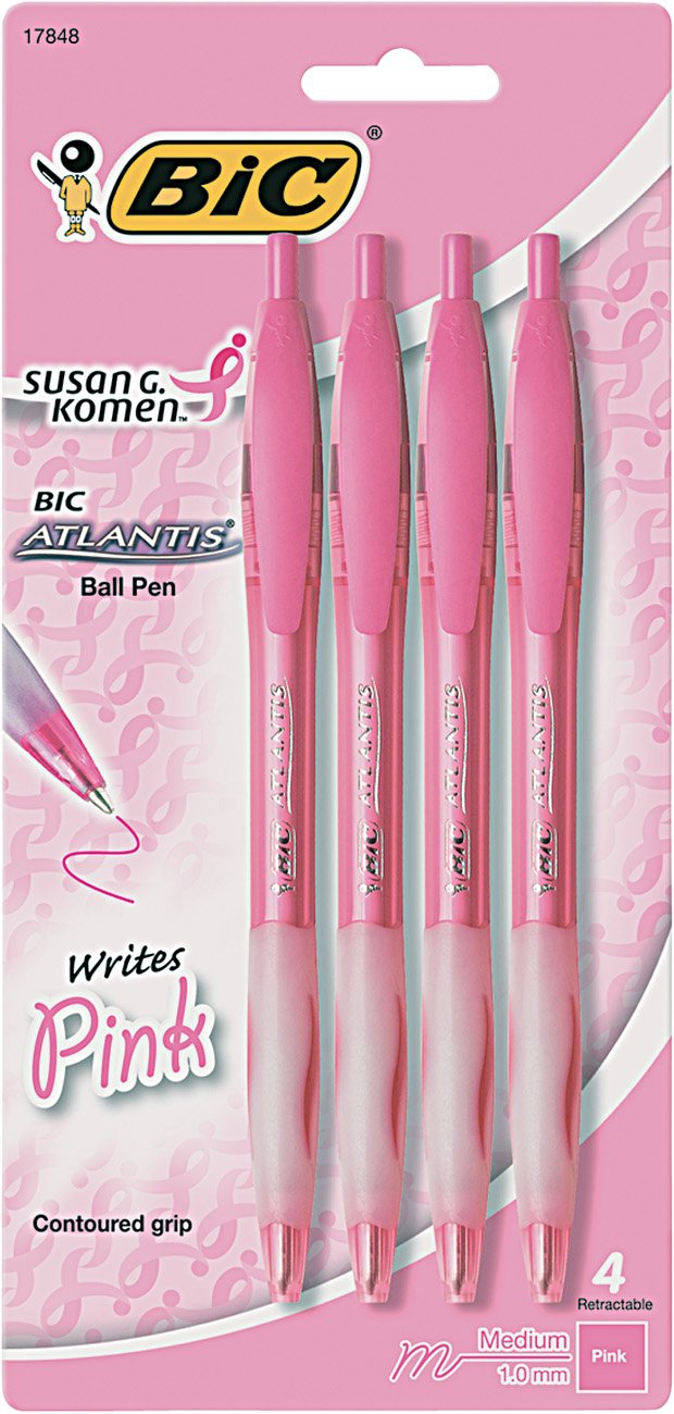 Bic Susan G. Komen Atlantis Pink Ink Ballpoint Pen - Shop Pens at H-E-B