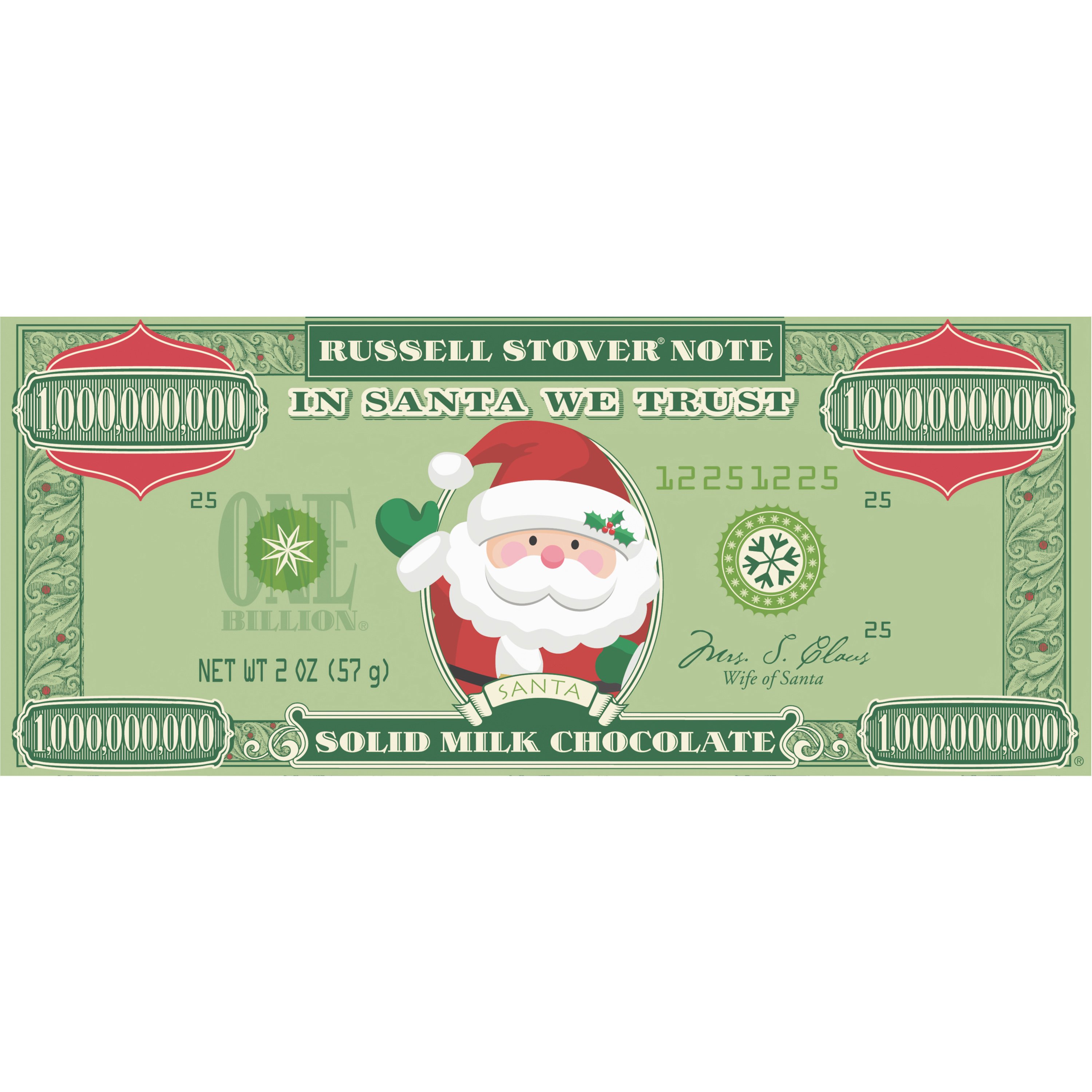 Russell Stover Solid Milk Chocolate Santa Money Christmas Candy - Shop ...
