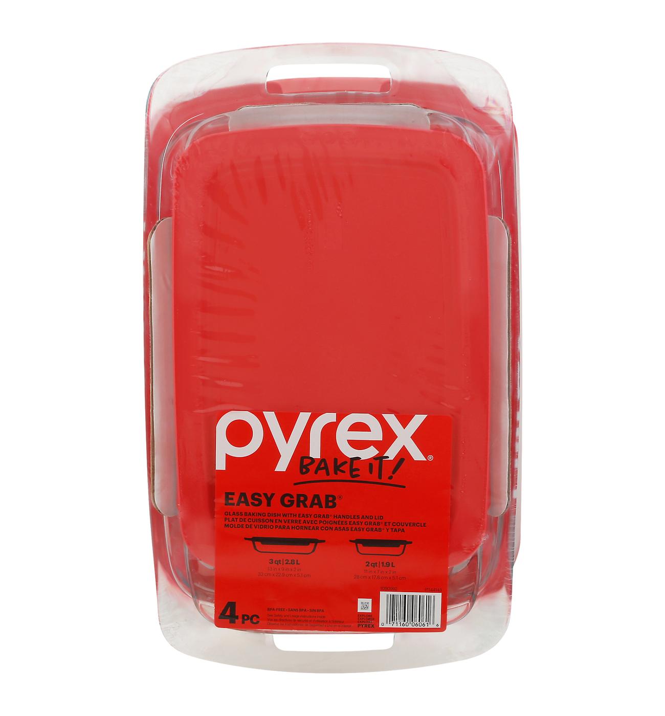 Pyrex Easy Grab Rectangle Glass Baking Set with Lids - Shop Pans ...