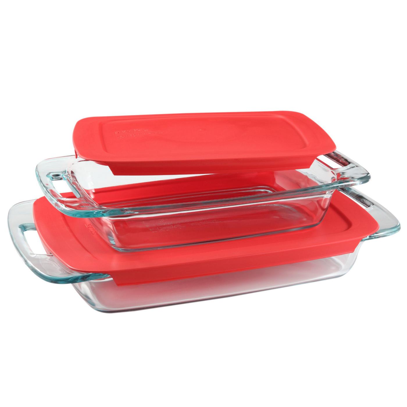 Pyrex Easy Grab Rectangle Glass Baking Set with Lids - Shop Pans ...