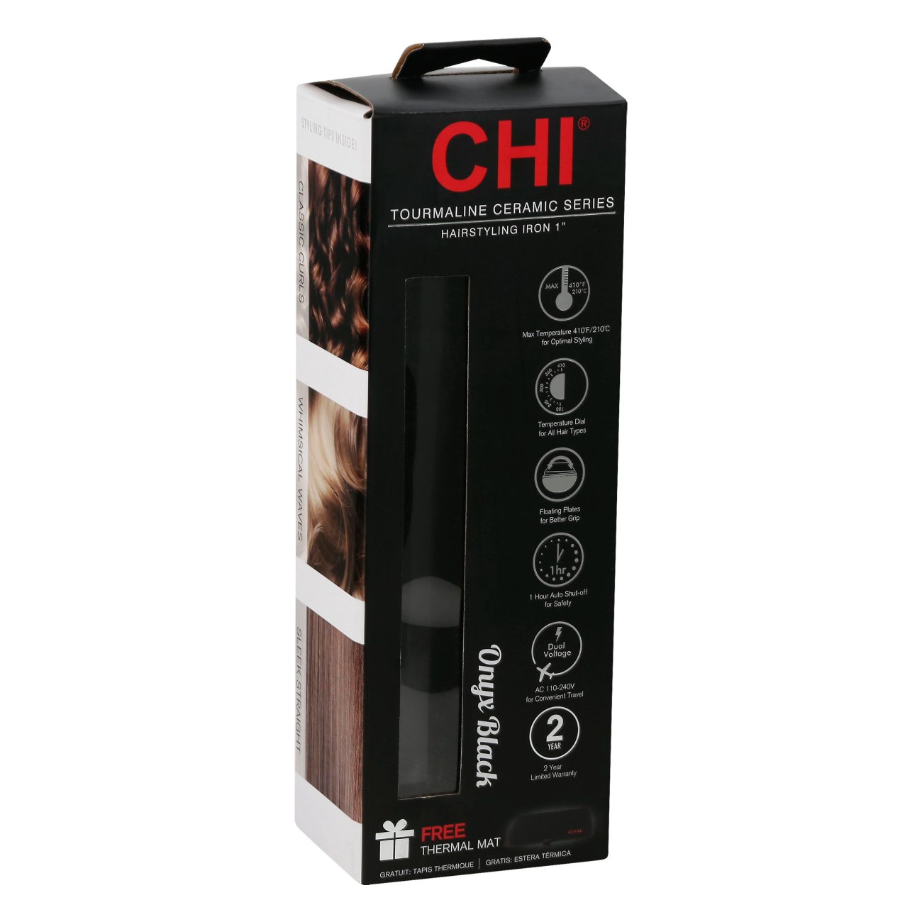 CHI Tourmaline Ceramic Onyx Black 1" Hairstyling Iron - Shop Curling & flat irons at H-E-B