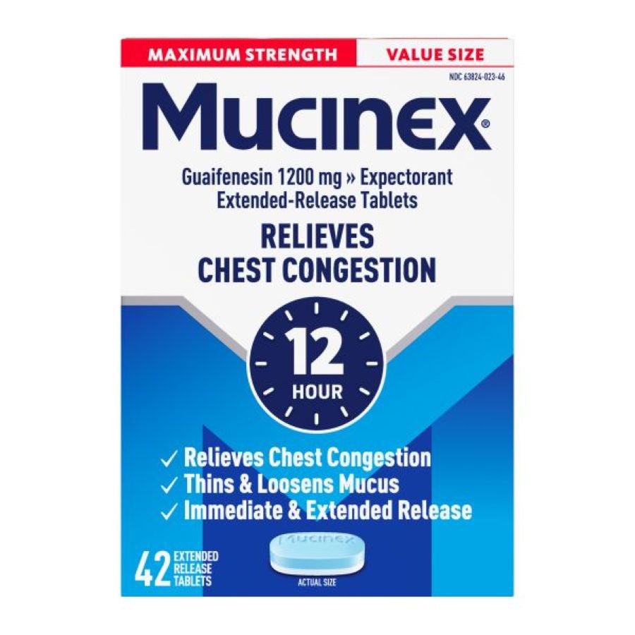 Mucinex 12 Hour Maximum Strength Expectorant Guaifenesin 1200 Mg