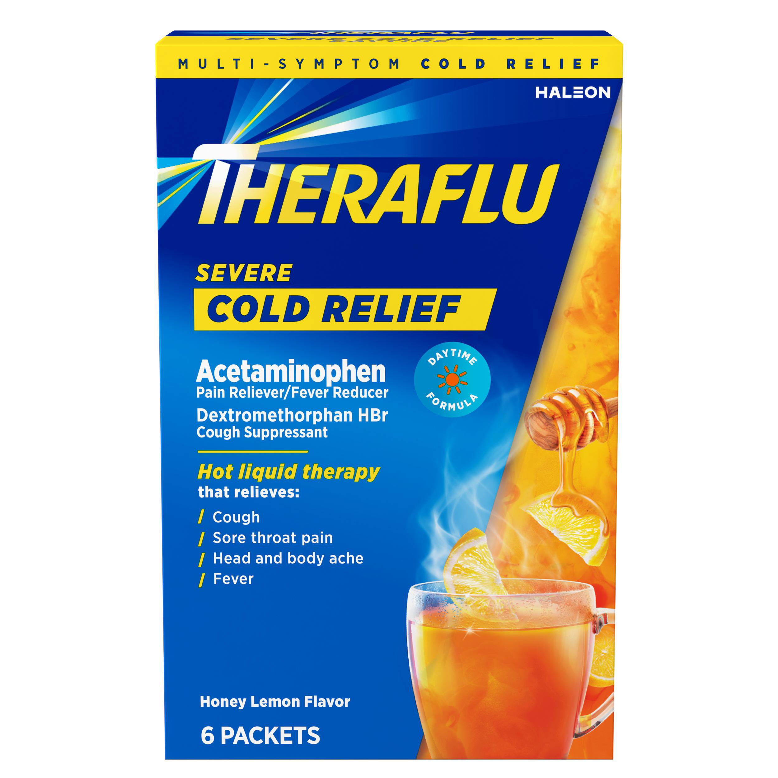 Theraflu Daytime Severe Cold Relief Powder, Honey Lemon - Shop Cough ...