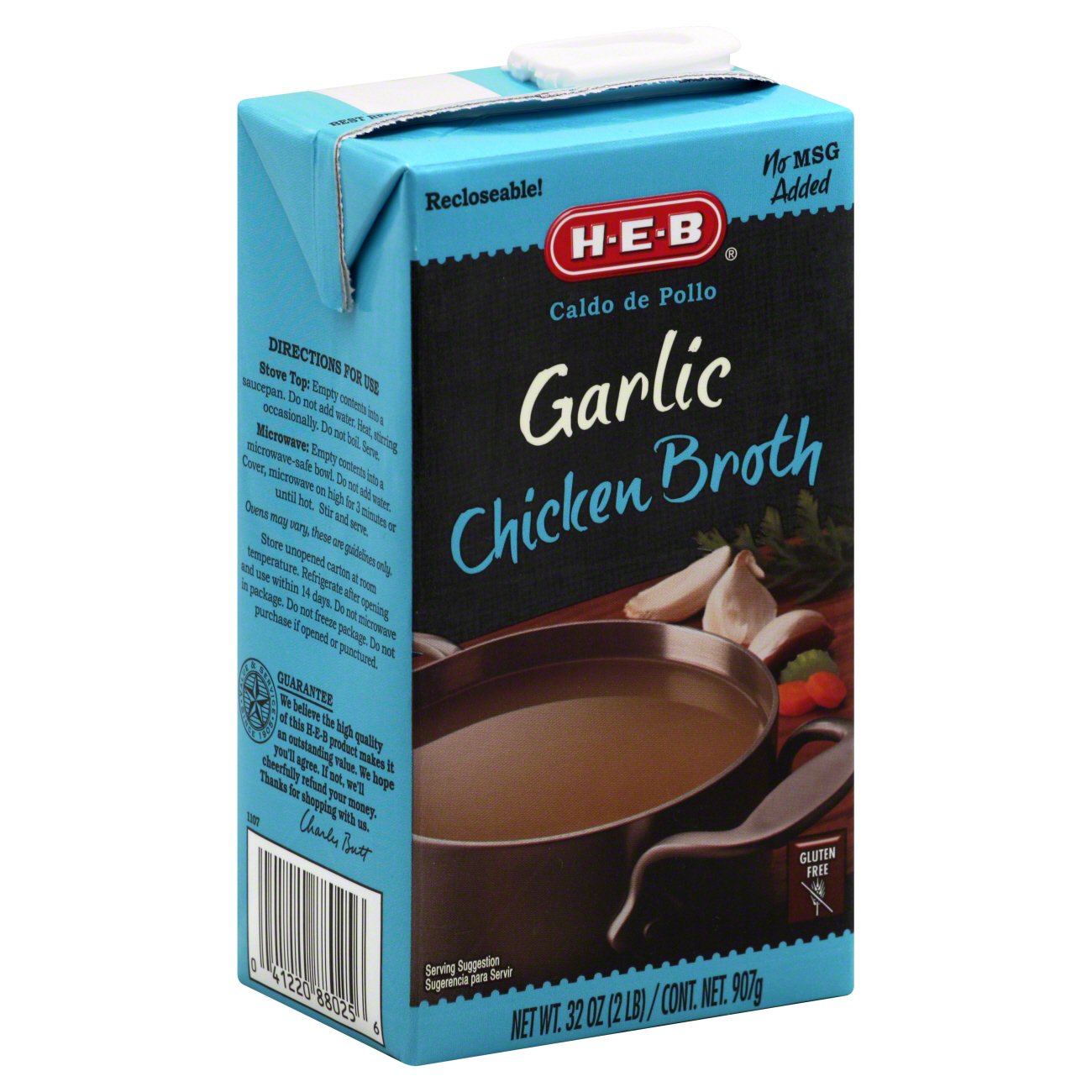 H-E-B Garlic Chicken Broth - Shop Broth & bouillon at H-E-B