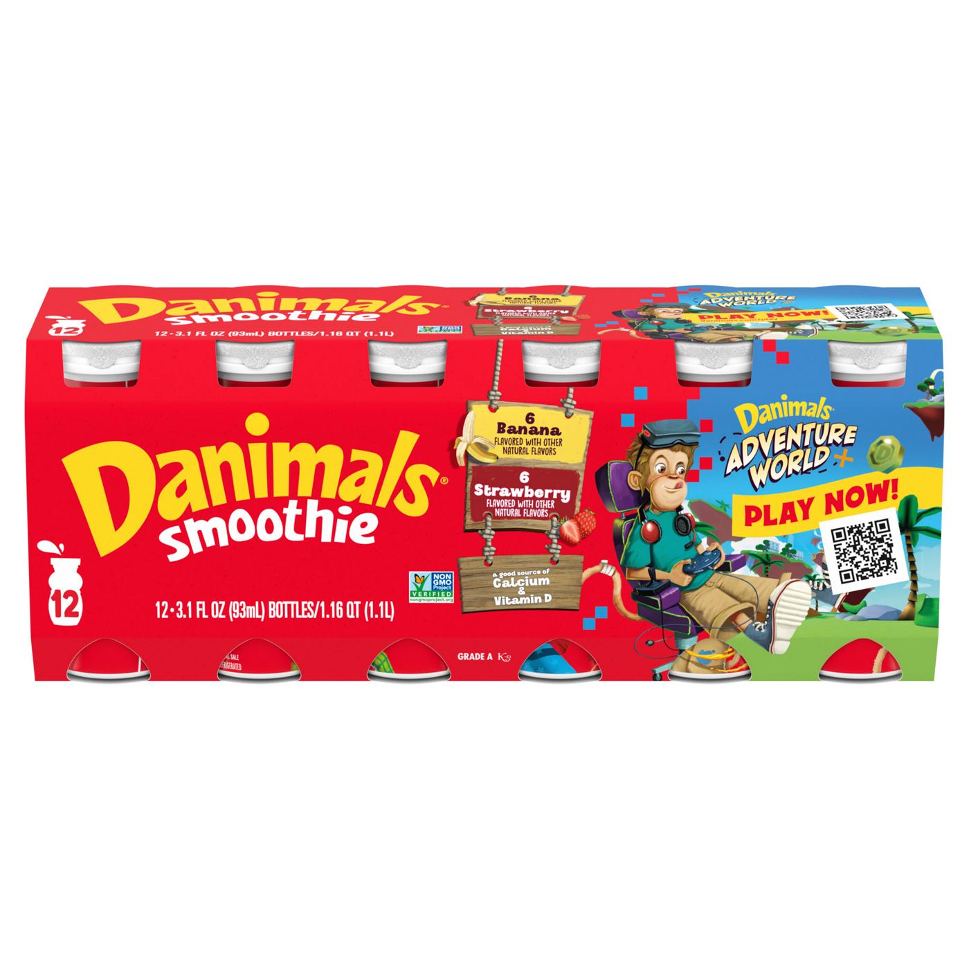 Danimals Strawberry & Banana Smoothie Variety Pack - Shop Shakes ...