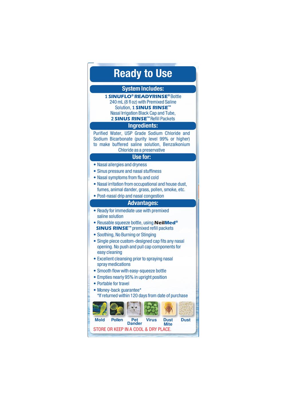 NeilMed SinuFlo ReadyRinse Premixed Nasal Wash - Shop Sinus & allergy ...