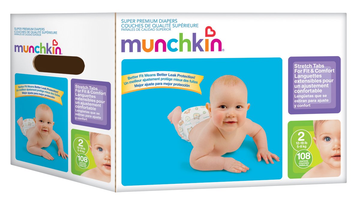 Munchkin Big Pack Diapers Size 2 (12-18 LBS) - Shop Diapers at H-E-B
