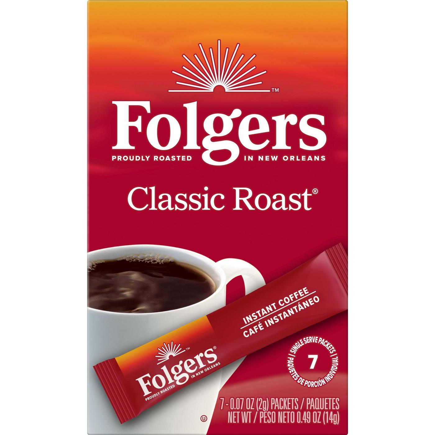 Folgers Classic Roast Single Serve Instant Coffee Packets - Shop Coffee ...