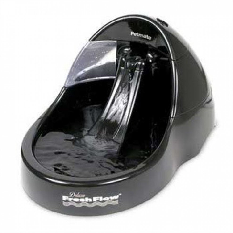 Petmate Black Deluxe Fresh Flow Purifying Pet Fountain - Shop Bowls ...