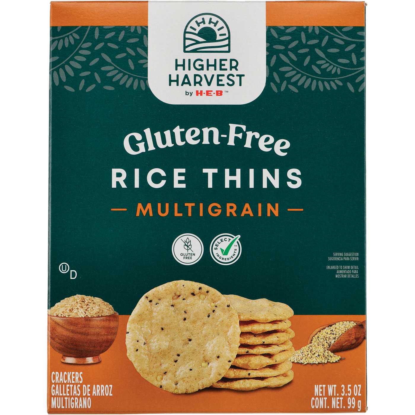 Higher Harvest by H-E-B Gluten-Free Rice Thins - Multigrain - Shop ...