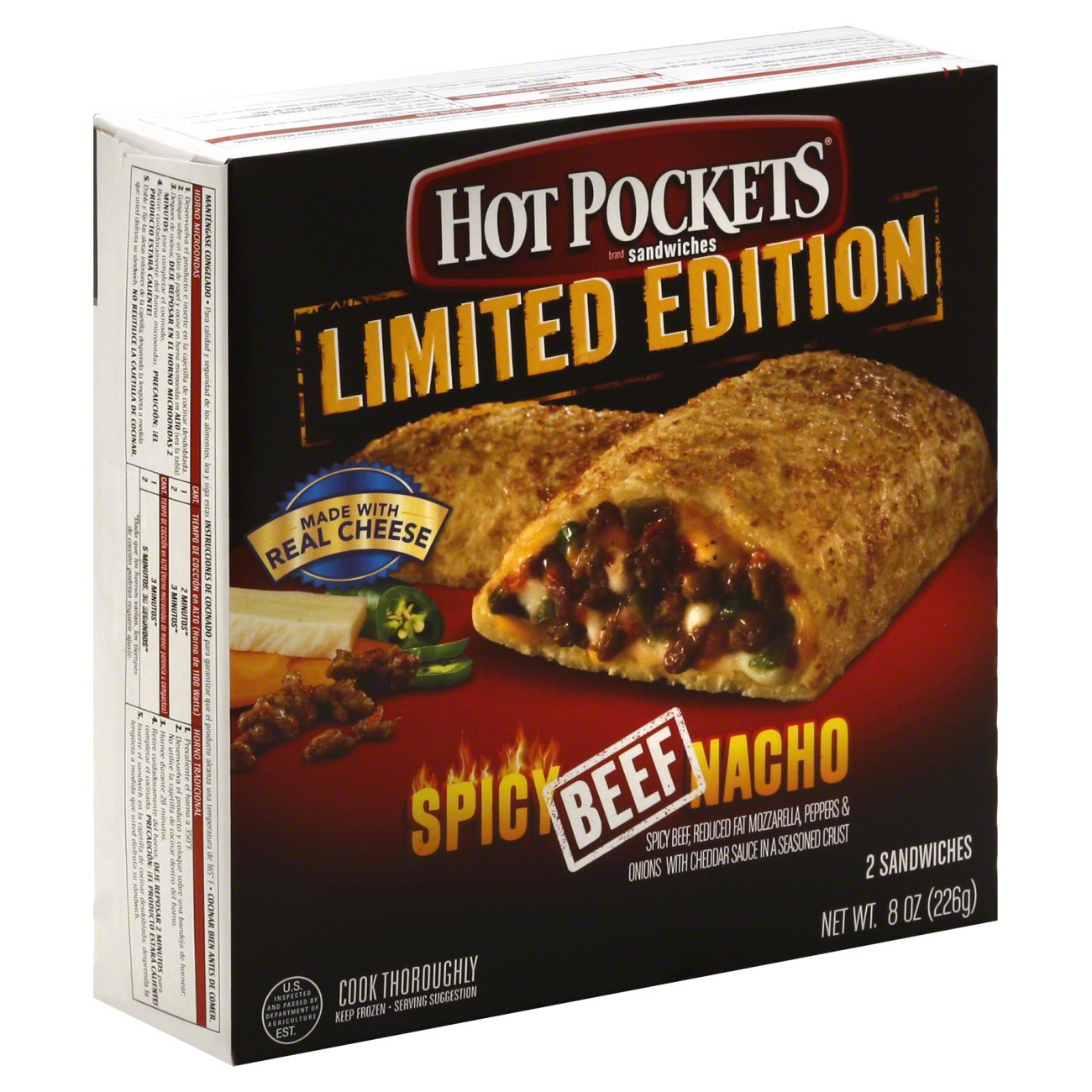 Hot Pockets Limited Edition Spicy Beef Nacho Sandwiches - Shop Entrees ...