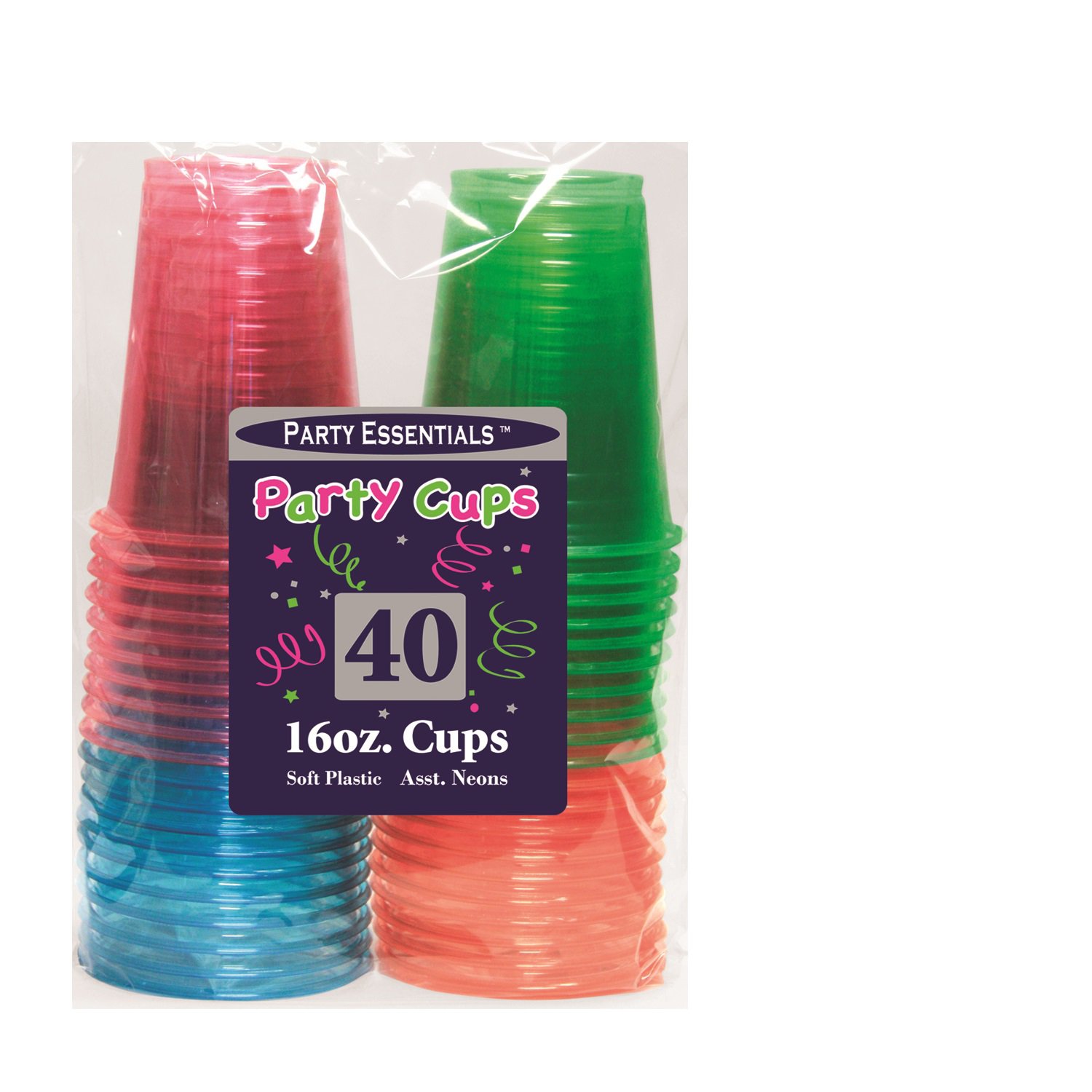 Northwest Party Essentials Party Cups Assorted Neon - Shop Drinkware at ...