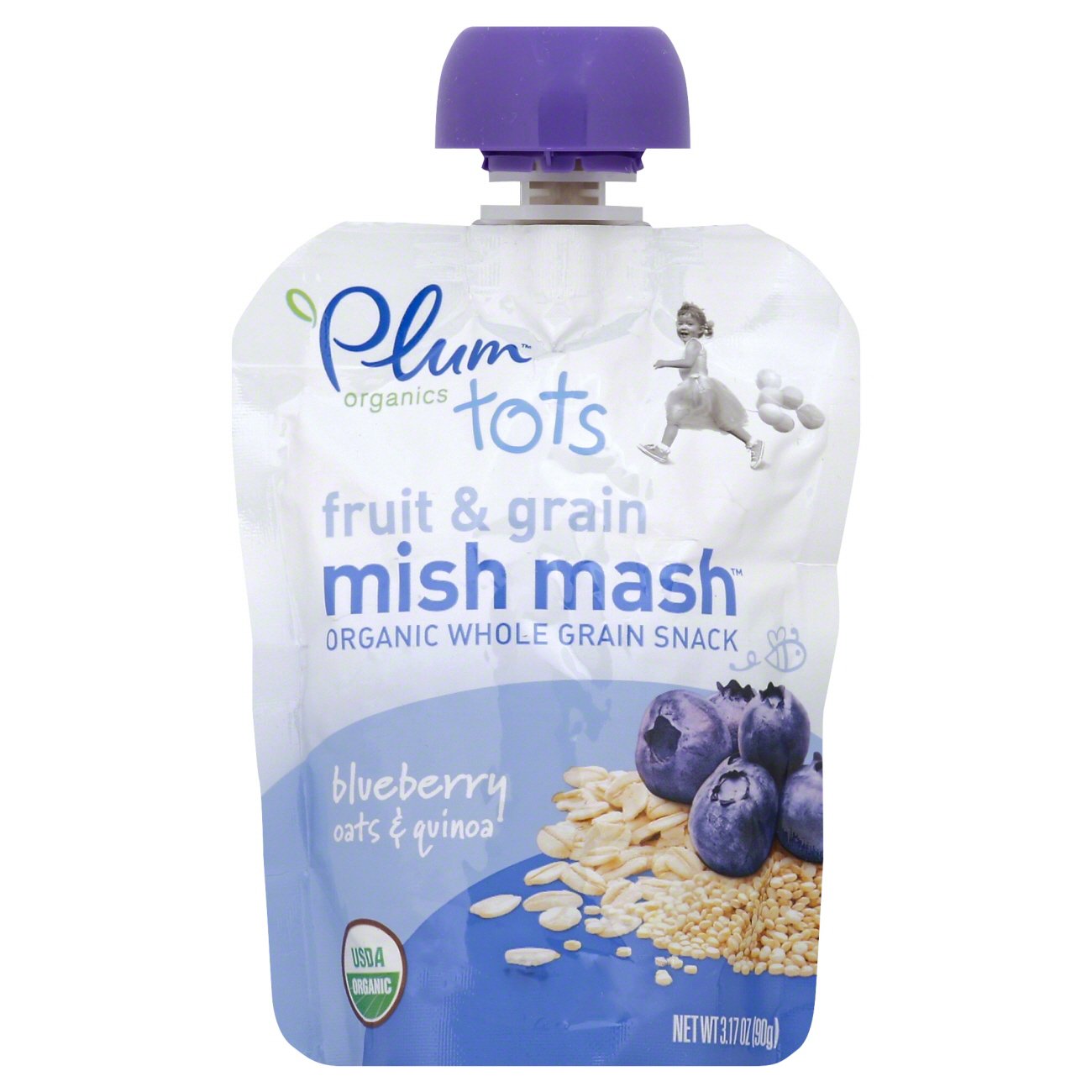 Plum Organics Tots Fruit & Grain Mish Mash Pouch - Blueberry Oats ...