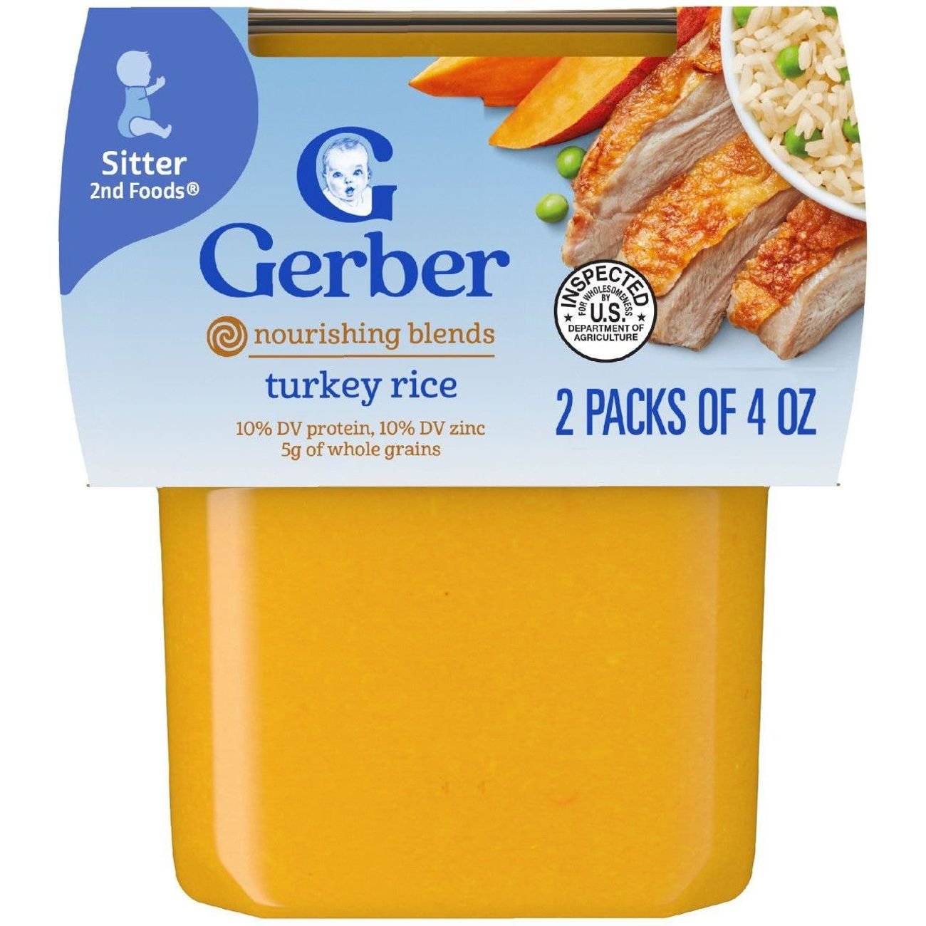 Gerber Stage 2 Baby Food - Turkey Rice, 4 oz Tubs - Shop Baby food at H-E-B