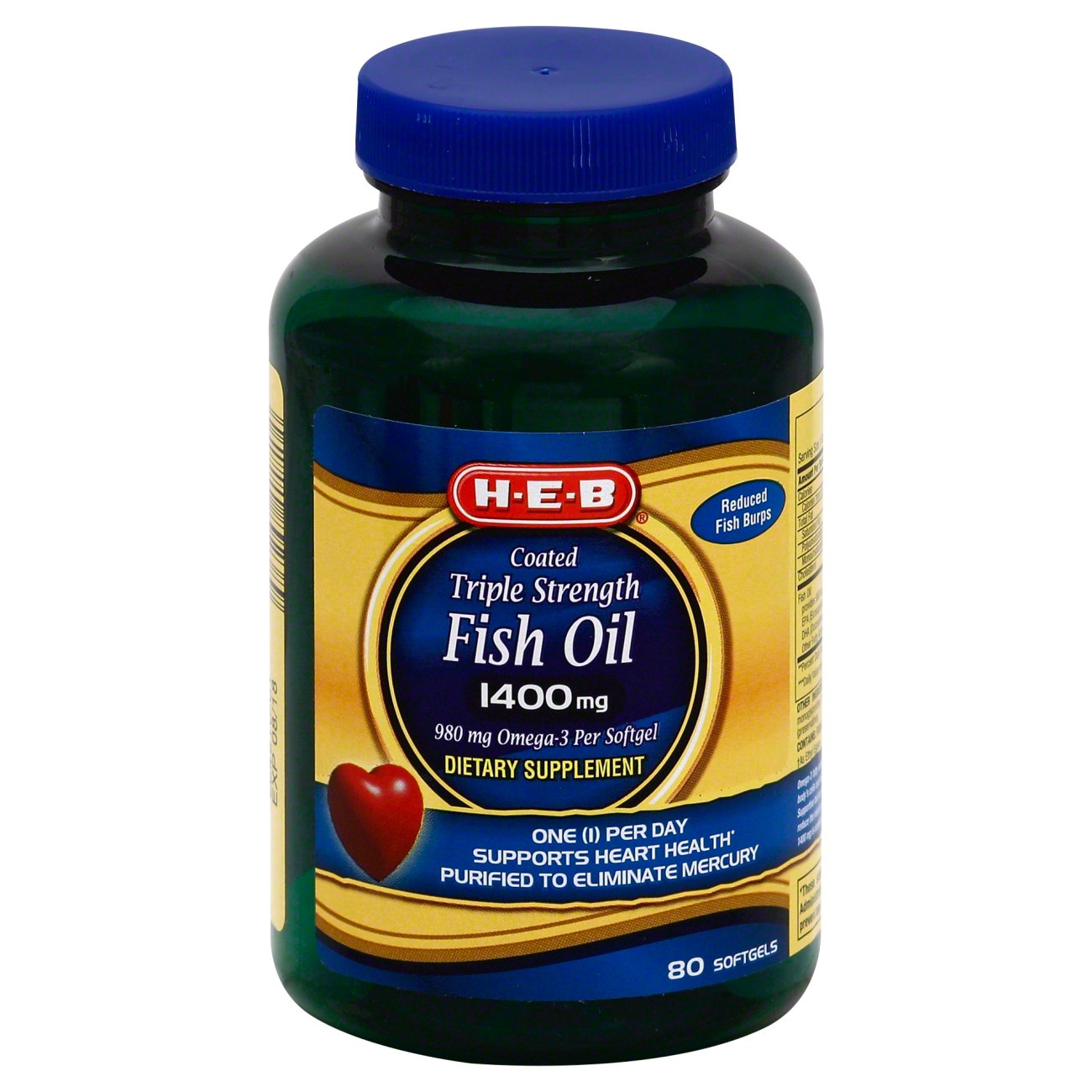 H-E-B Fish Oil 1400mg Triple Strength Enteric - Shop Diet & fitness at ...