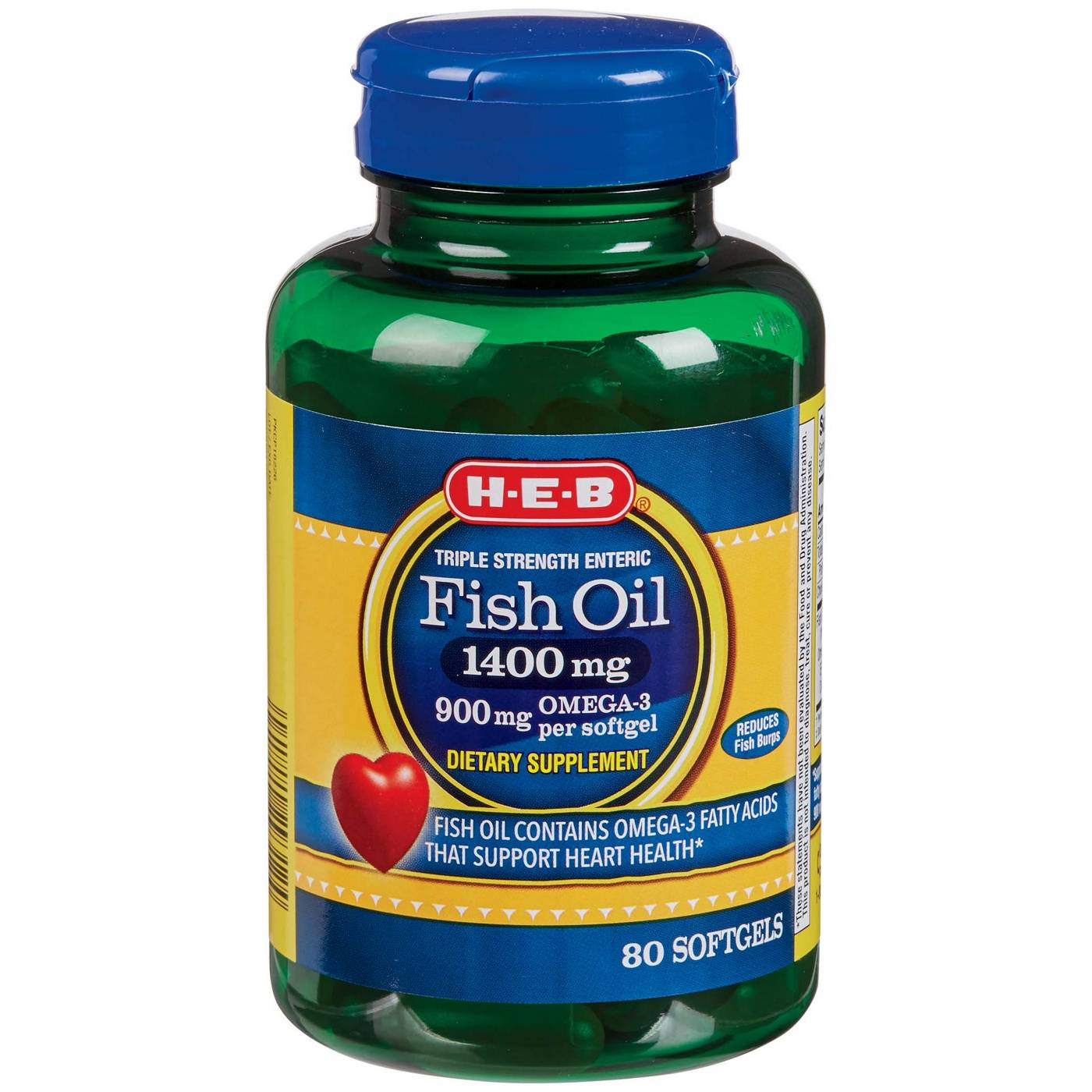 H-E-B Fish Oil 1400mg Triple Strength Enteric - Shop Diet & fitness at ...