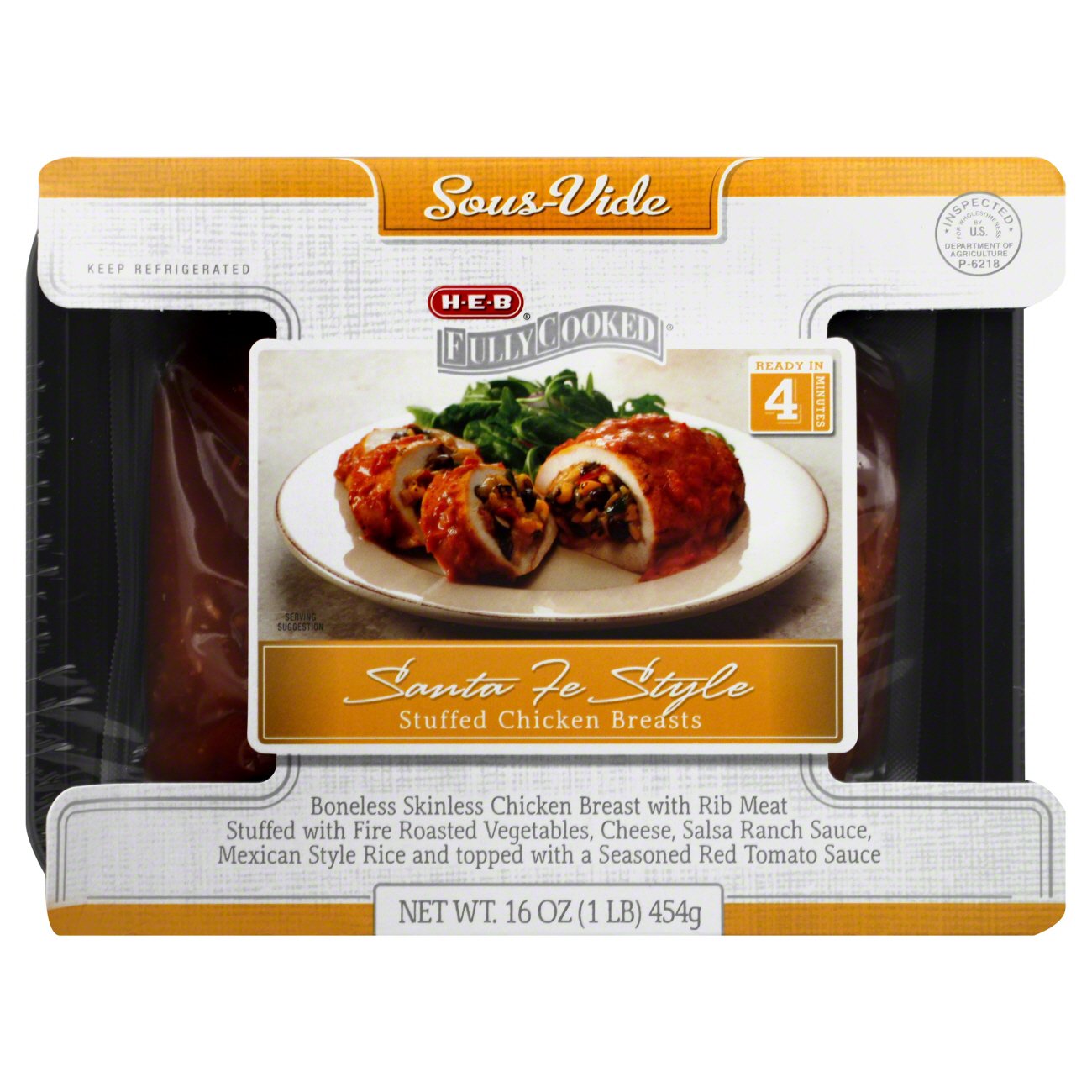 H-E-B Fully Cooked Stuffed Santa Fe Style Chicken Breasts - Shop ...