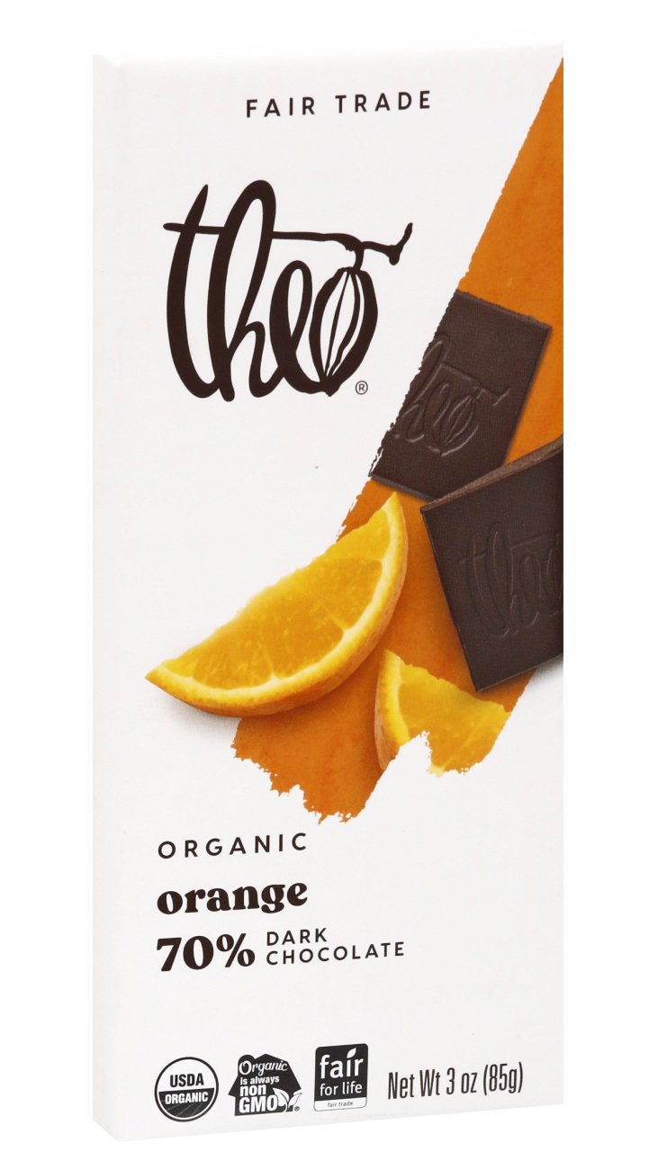 Theo Dark Chocolate with Orange Chocolate Bar - Shop Candy at H-E-B